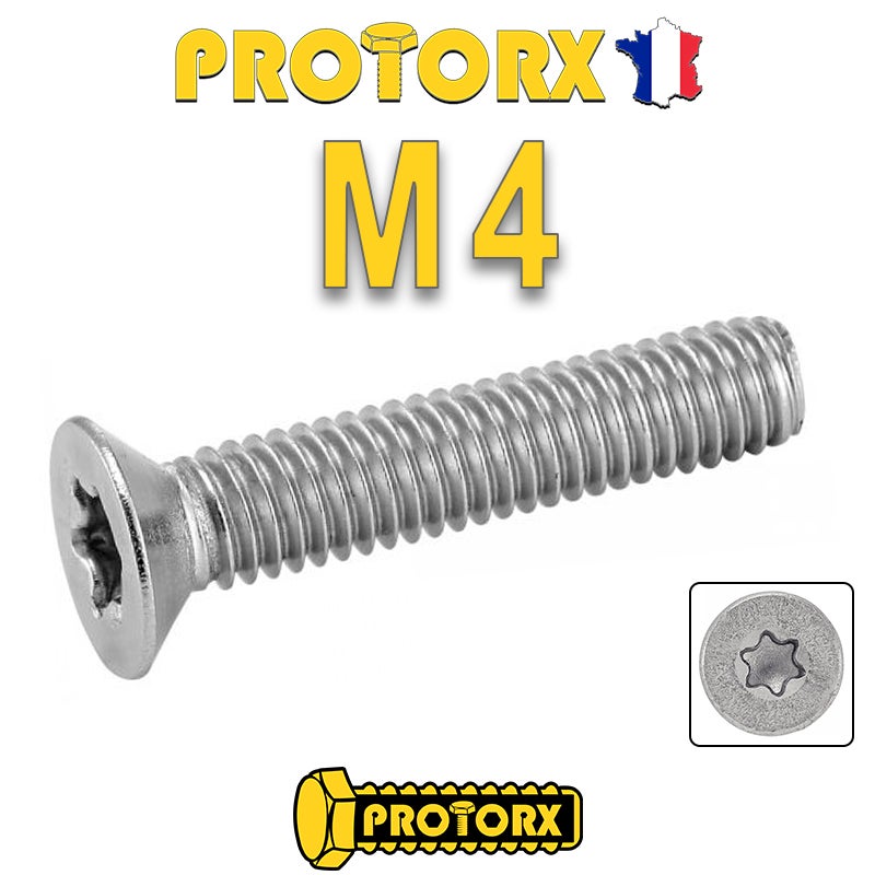 Vis TORX Tête FRAISÉE : (M4 x 10mm) x 50pcs | Vis à Métaux | Acier Inox A2 | Usage Exterieur ...