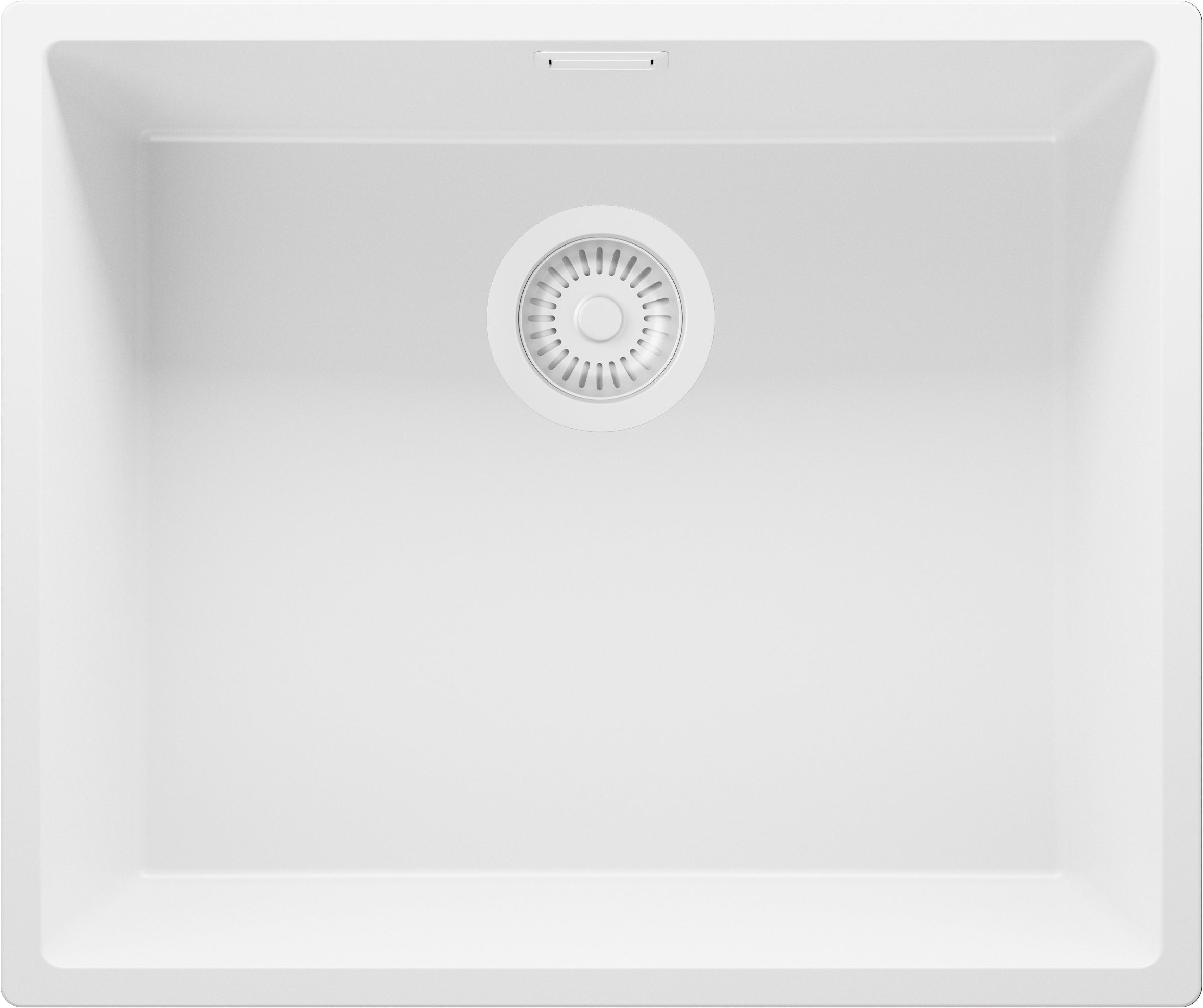 Evier Sous Plan Tout Blanc 56x47cm, Evier en Granit 1 bac + Kit de ...