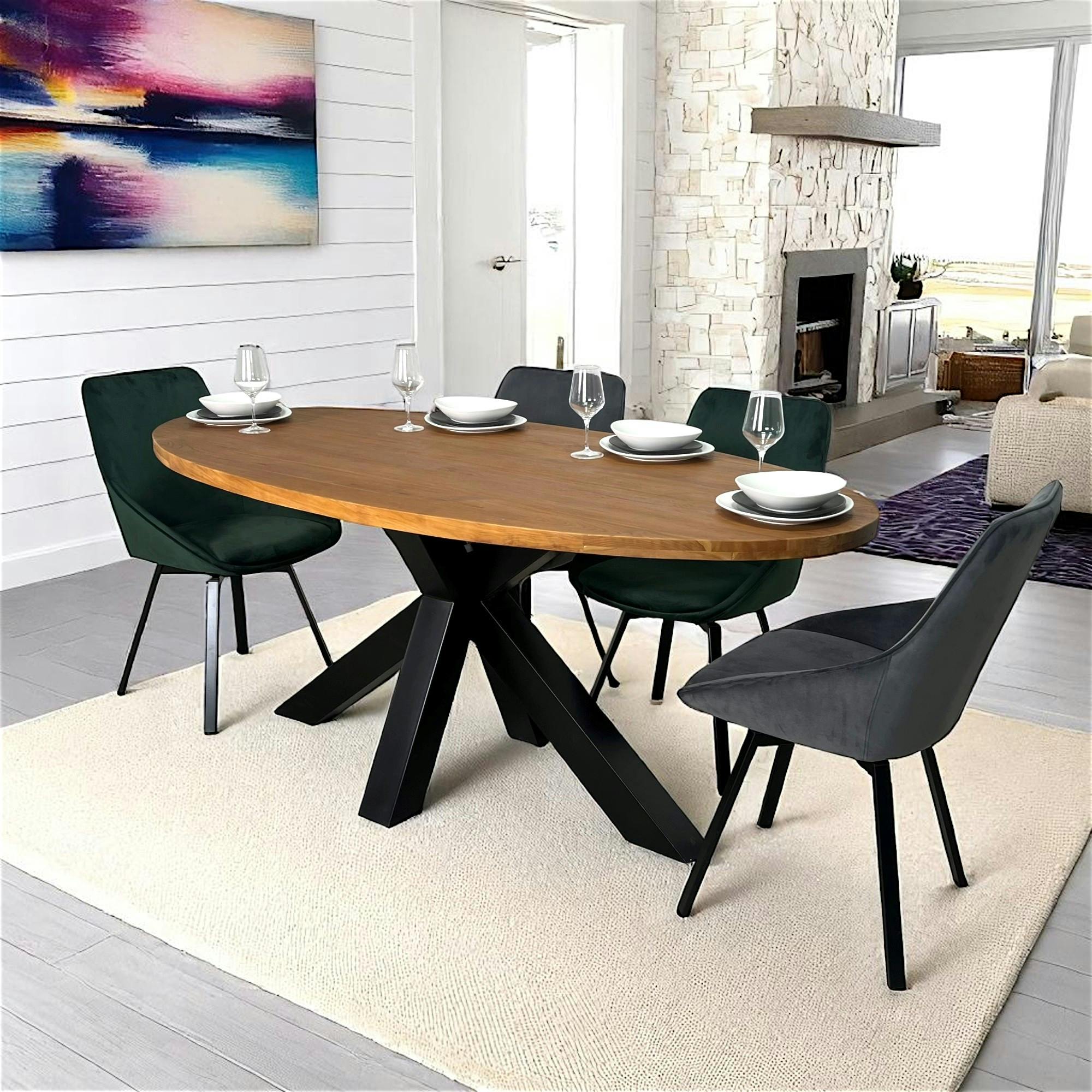 Table à manger ovale en bois de teck recyclé 190 cm ONTARIO | Leroy Merlin