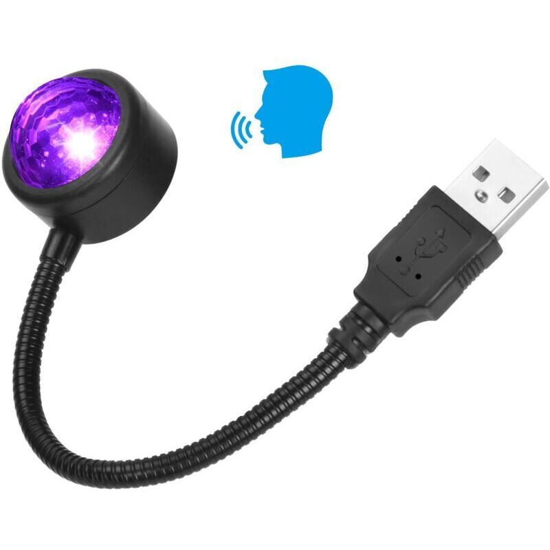 Mini Lumière Voiture Intérieur Romantique LED avec Commande Vocale et 4 ...