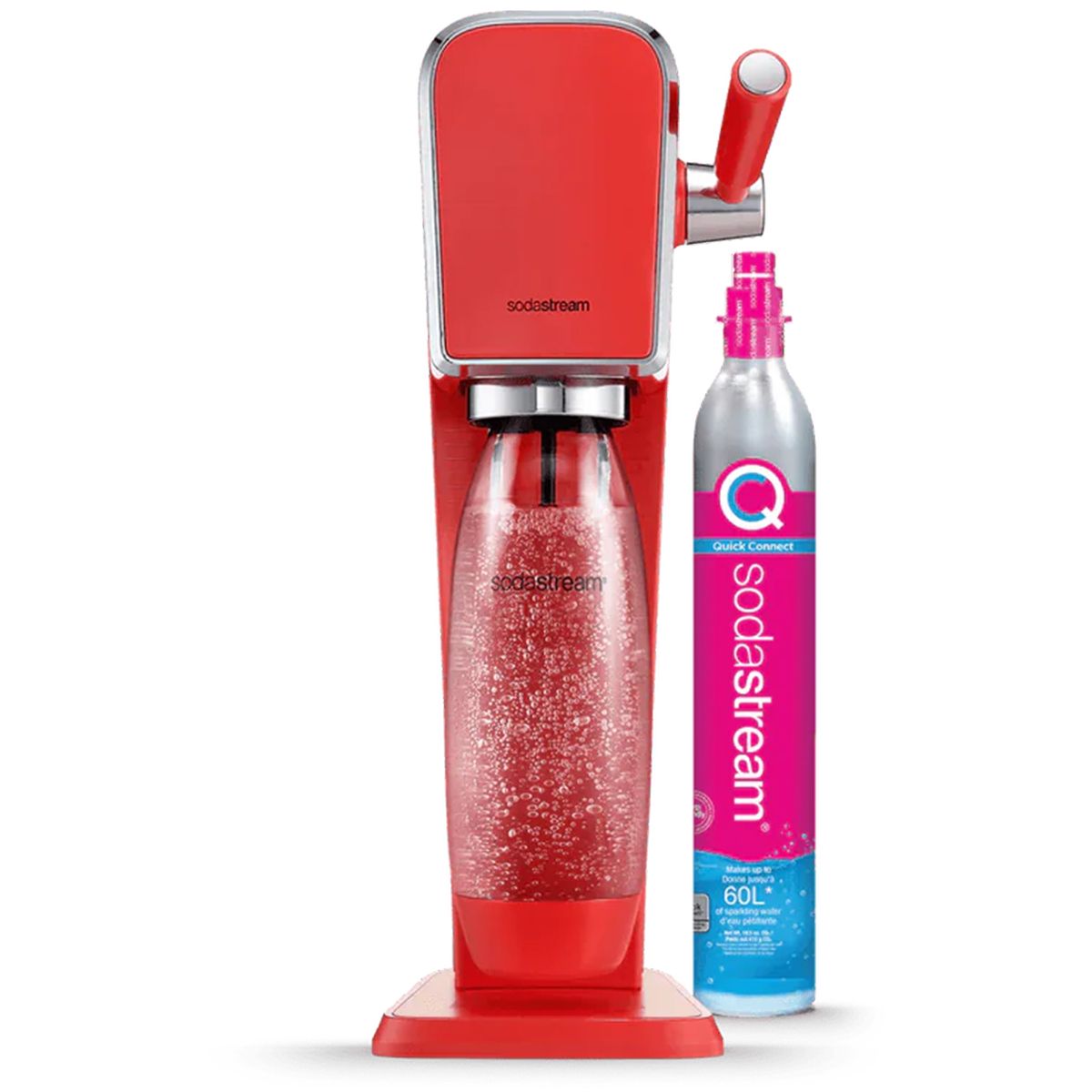 Maszyna do napojów Sodastream ART czerwona - butelka 1L i łatwa ...