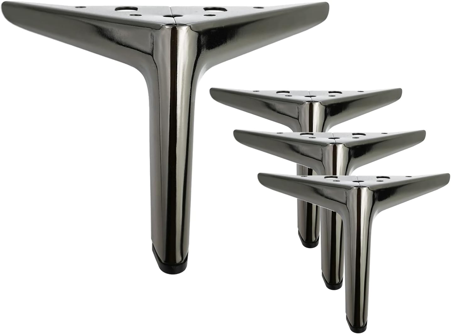 Pieds de meubles Lot de 4 Pieds de Noir de Titane Meubles Triangulaires, Processus de Polissage ...