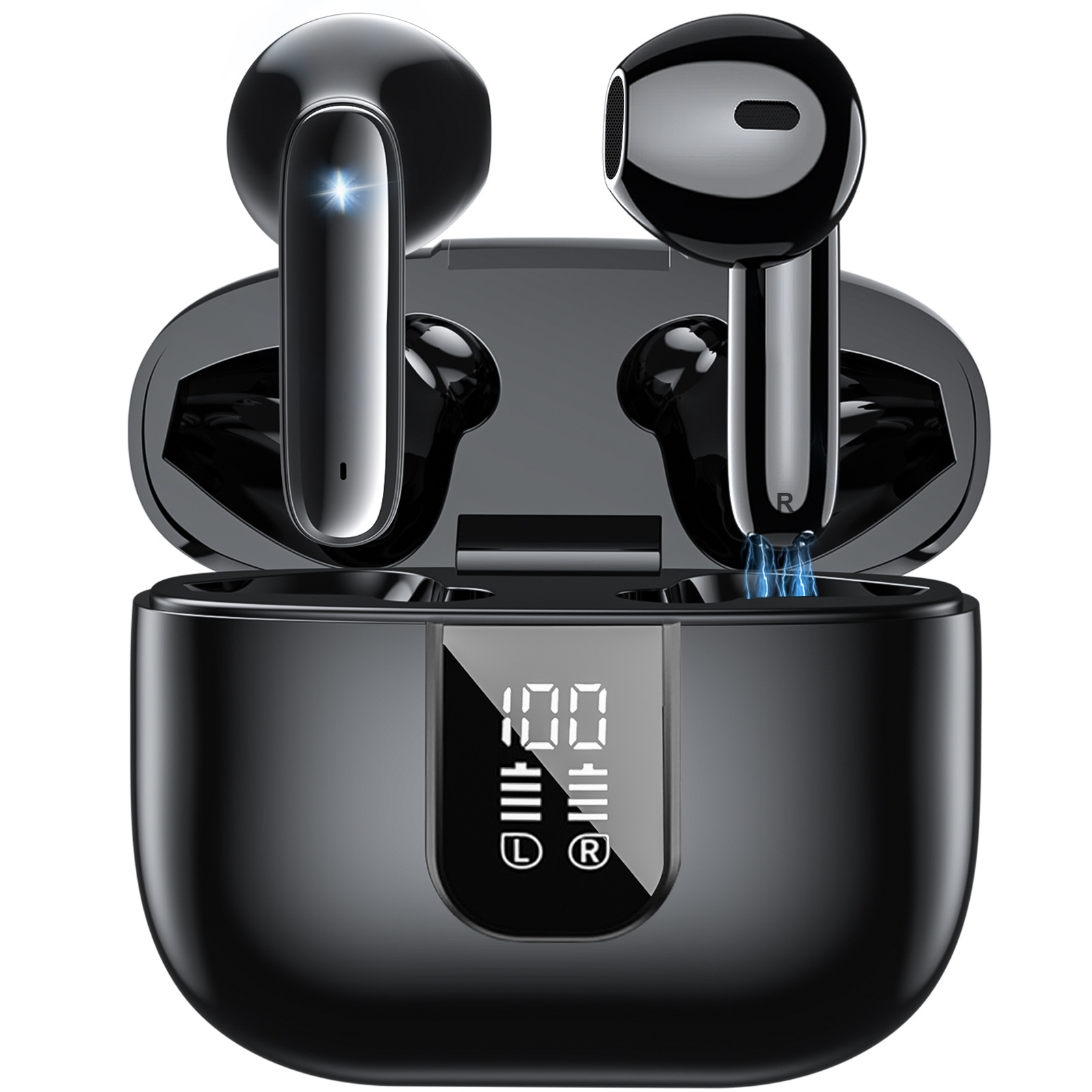 Auricolari wireless TWS con cancellazione del rumore a 6 microfoni, J11 Pro Black | Leroy Merlin