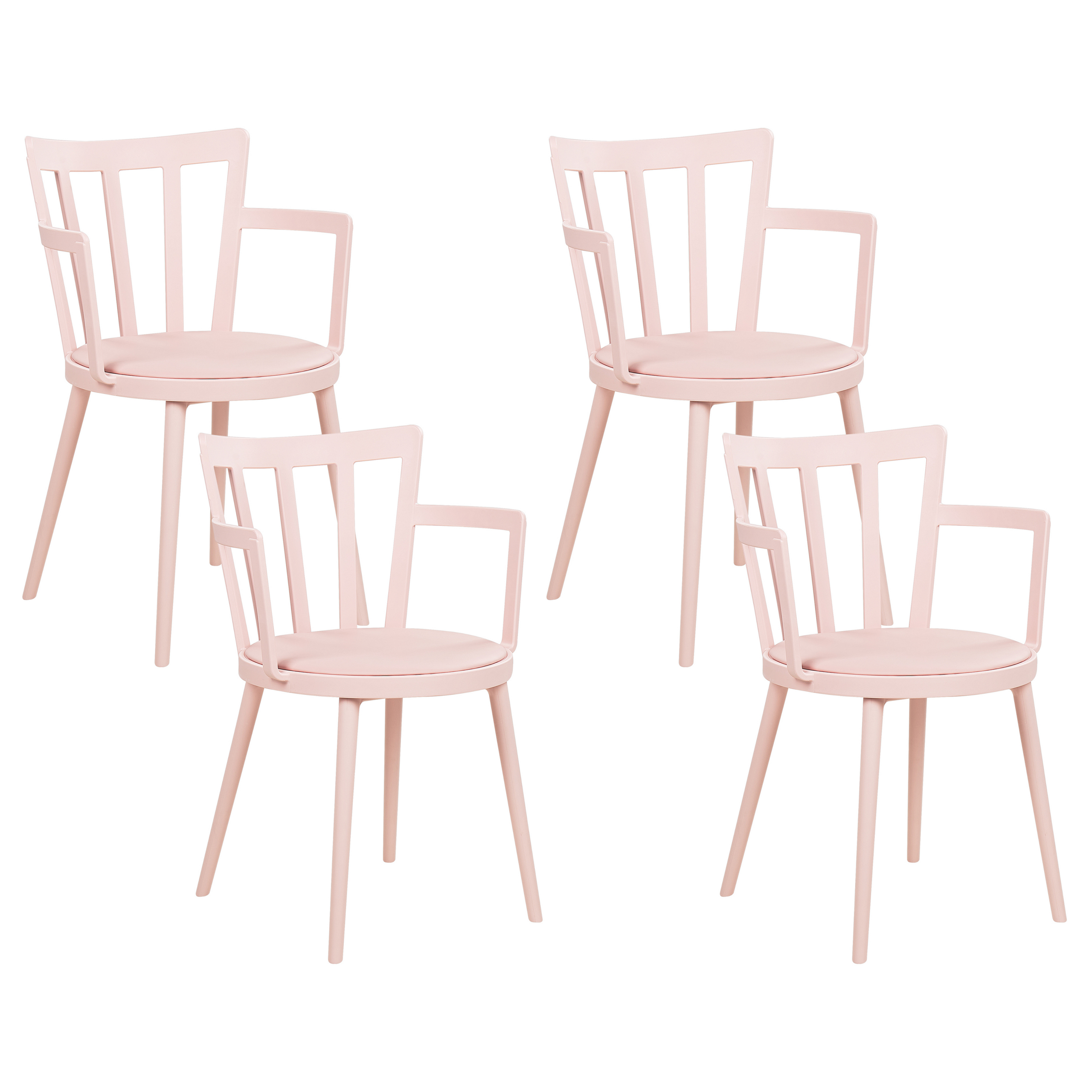 Beliani Conjunto de 4 sillas de comedor MORILL Rosa pastel | Leroy Merlin