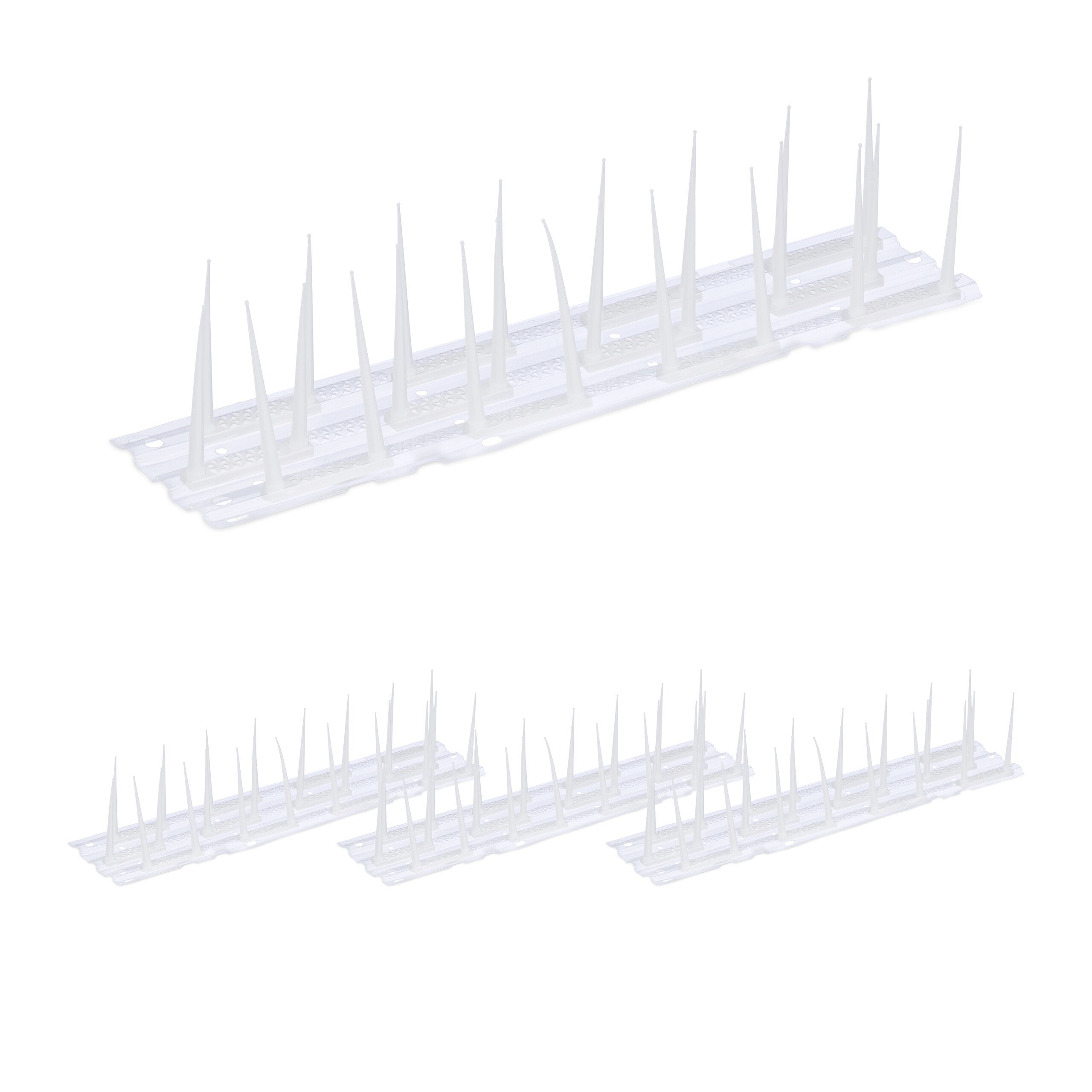 Relaxdays Pack 4 Pinchos Antipalomas, 9 x 40 x 9,5 cm, Púas Ahuyentar ...