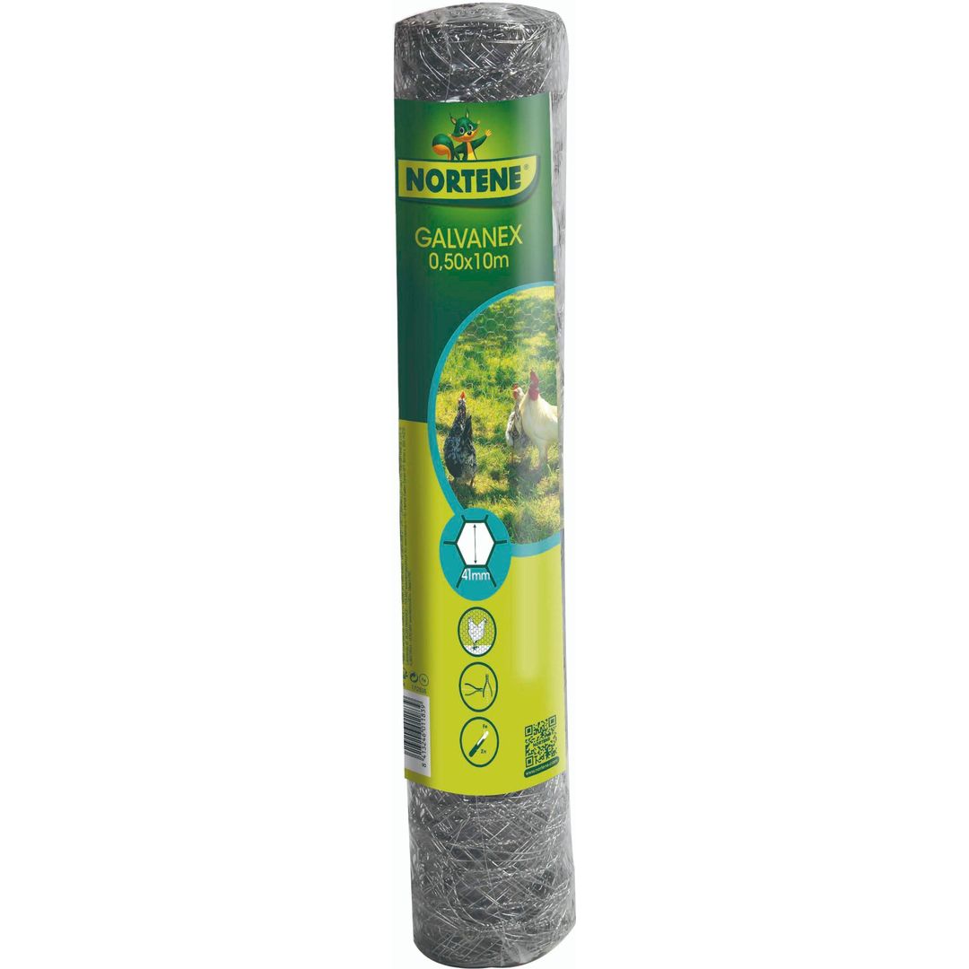MALLA METALICA TRIPLE TORSION GALVANEX 41 0.5X10 M NORTENE | Leroy Merlin