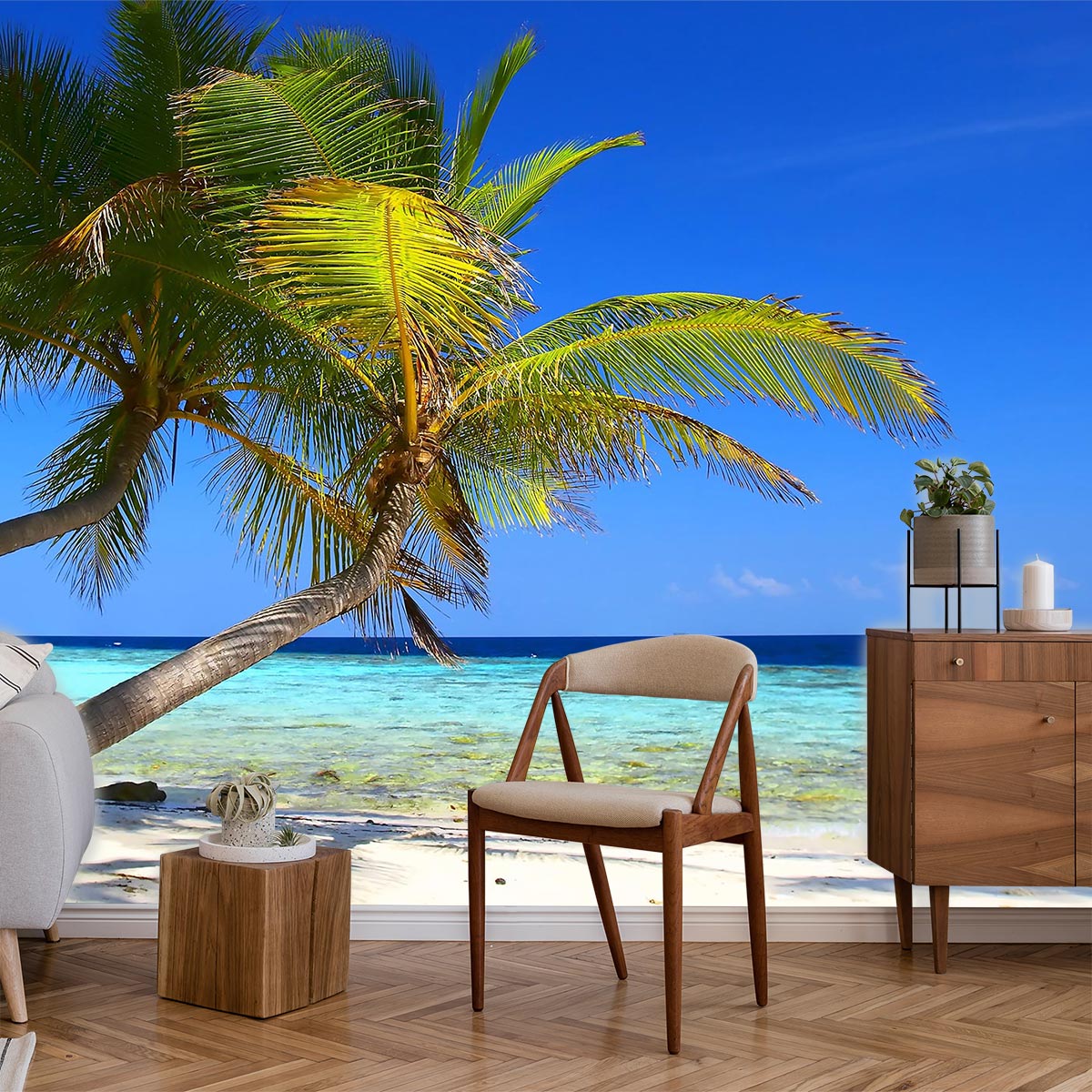 Papier peint panoramique exotique plage et cocotier - 364x270cm | Leroy ...