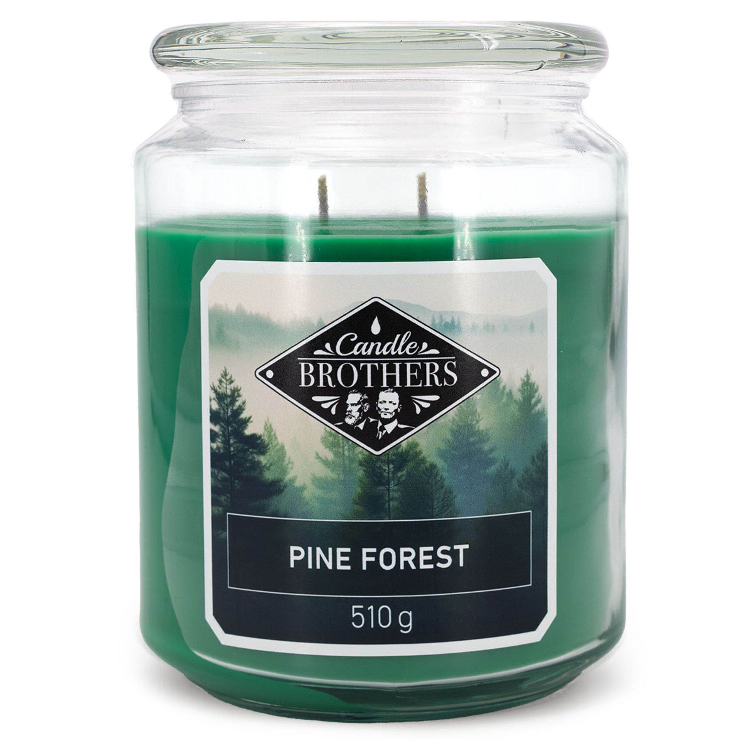 Bougie parfumée Pine Forest en verre, 2 mèches, 510 g, 100 h de ...
