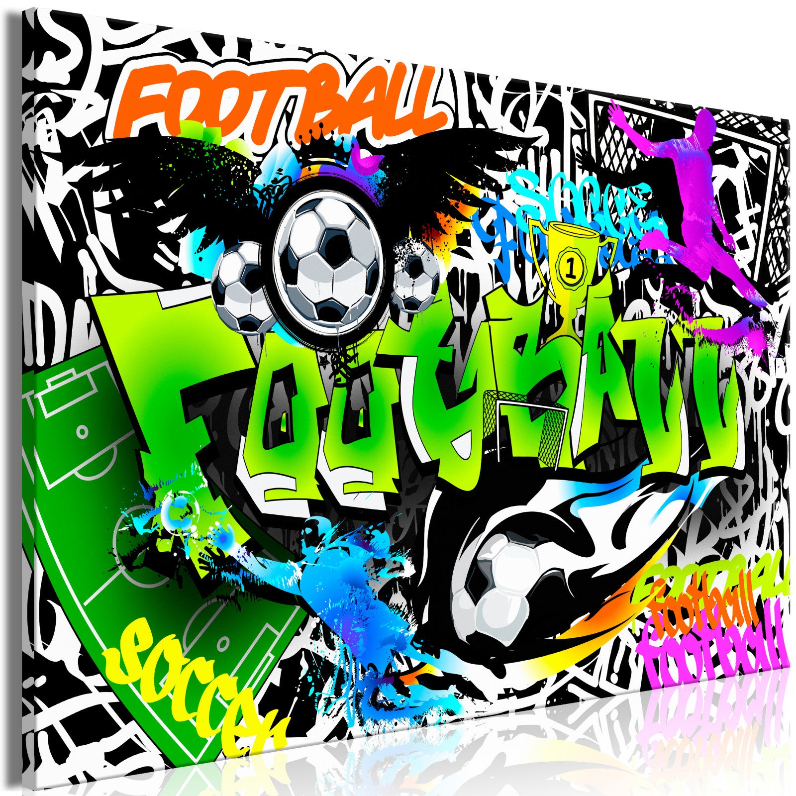 Tableau Football Graffiti Partie 1 Large - 60 x 40 cm | Leroy Merlin