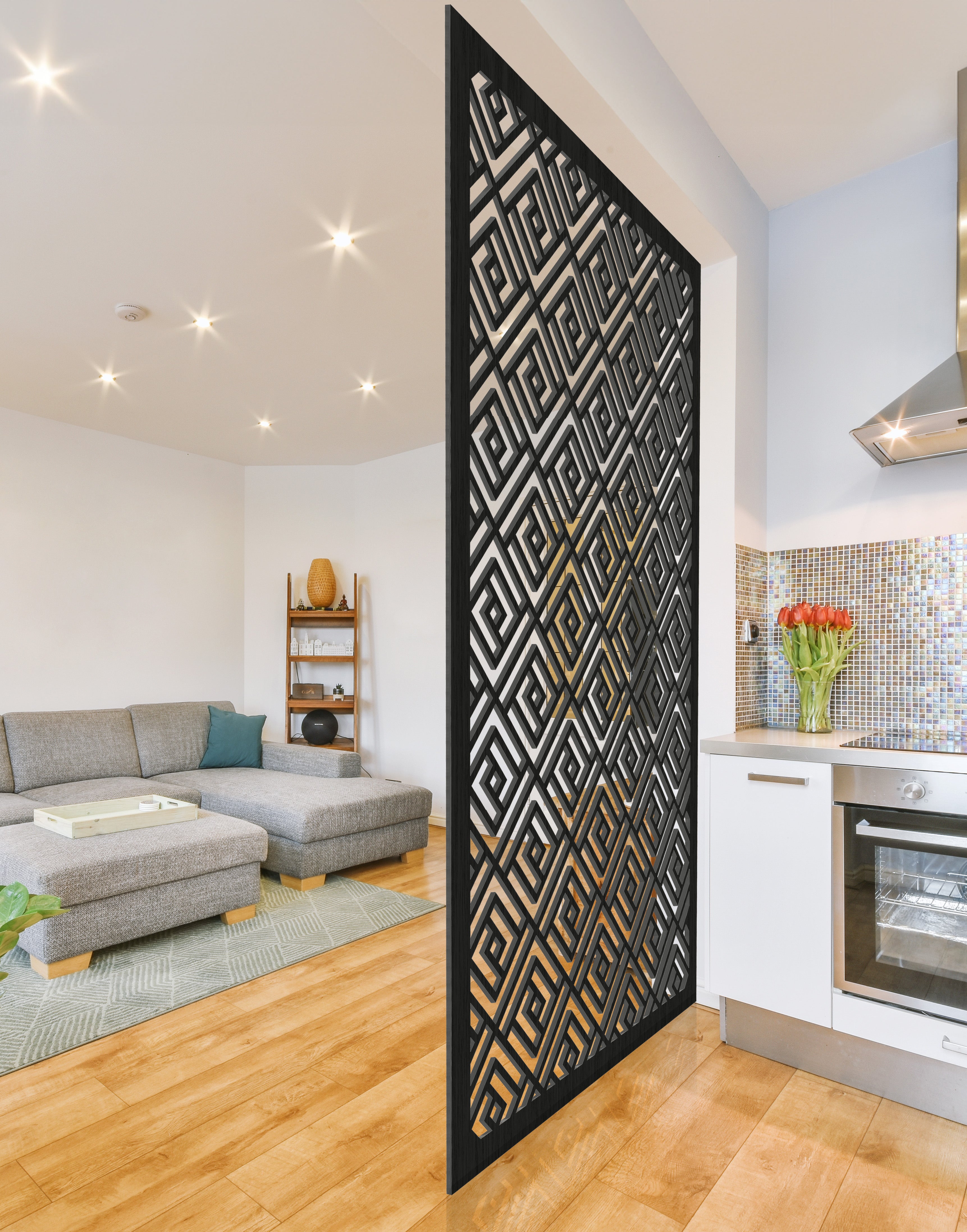 Claustra MDF Noir TAMAO 100×250 cm – Panneau décoratif ajouré avec ...