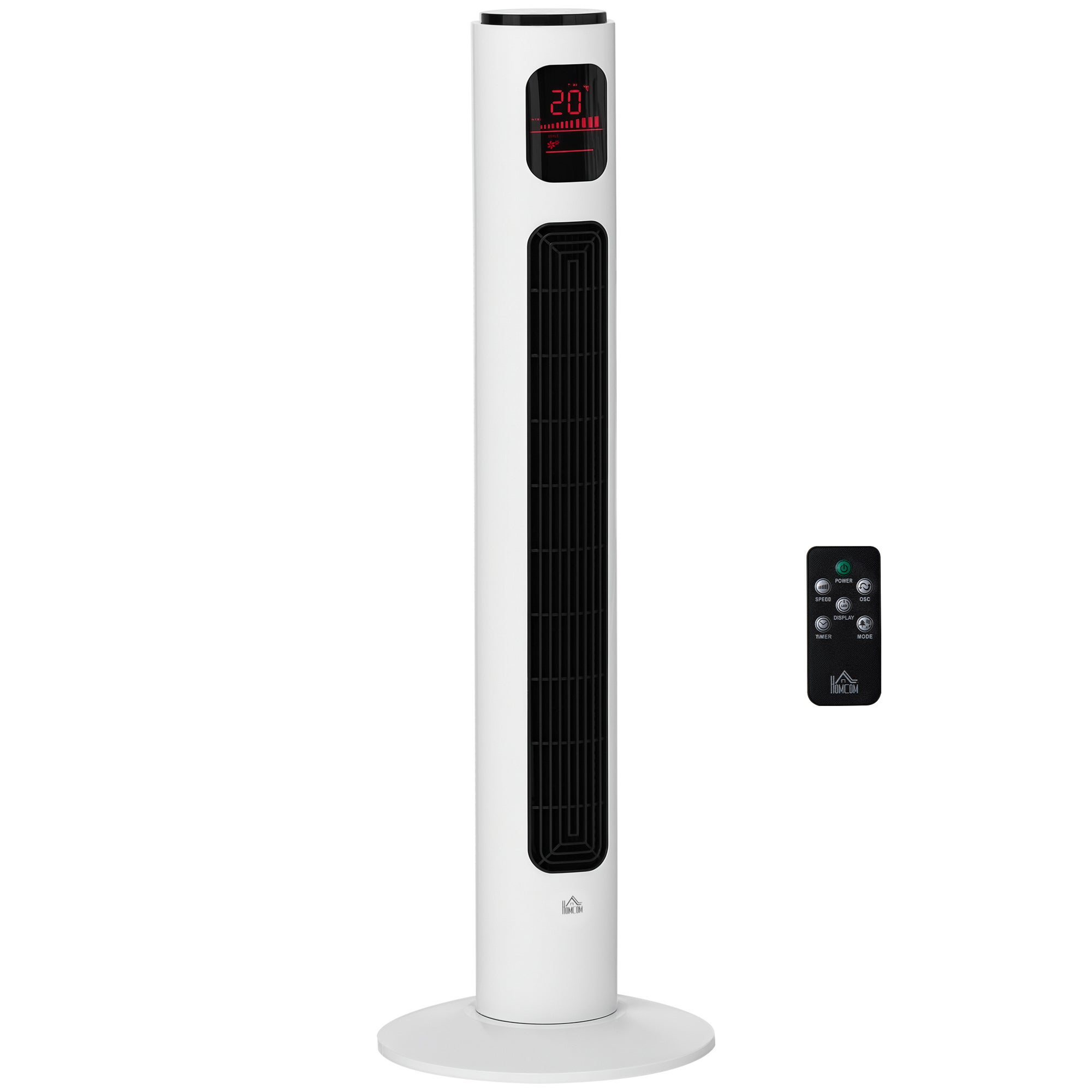 Ventilateur tour HOMCOM avec télécommande, oscillation à 70°, 96 cm, 45 ...