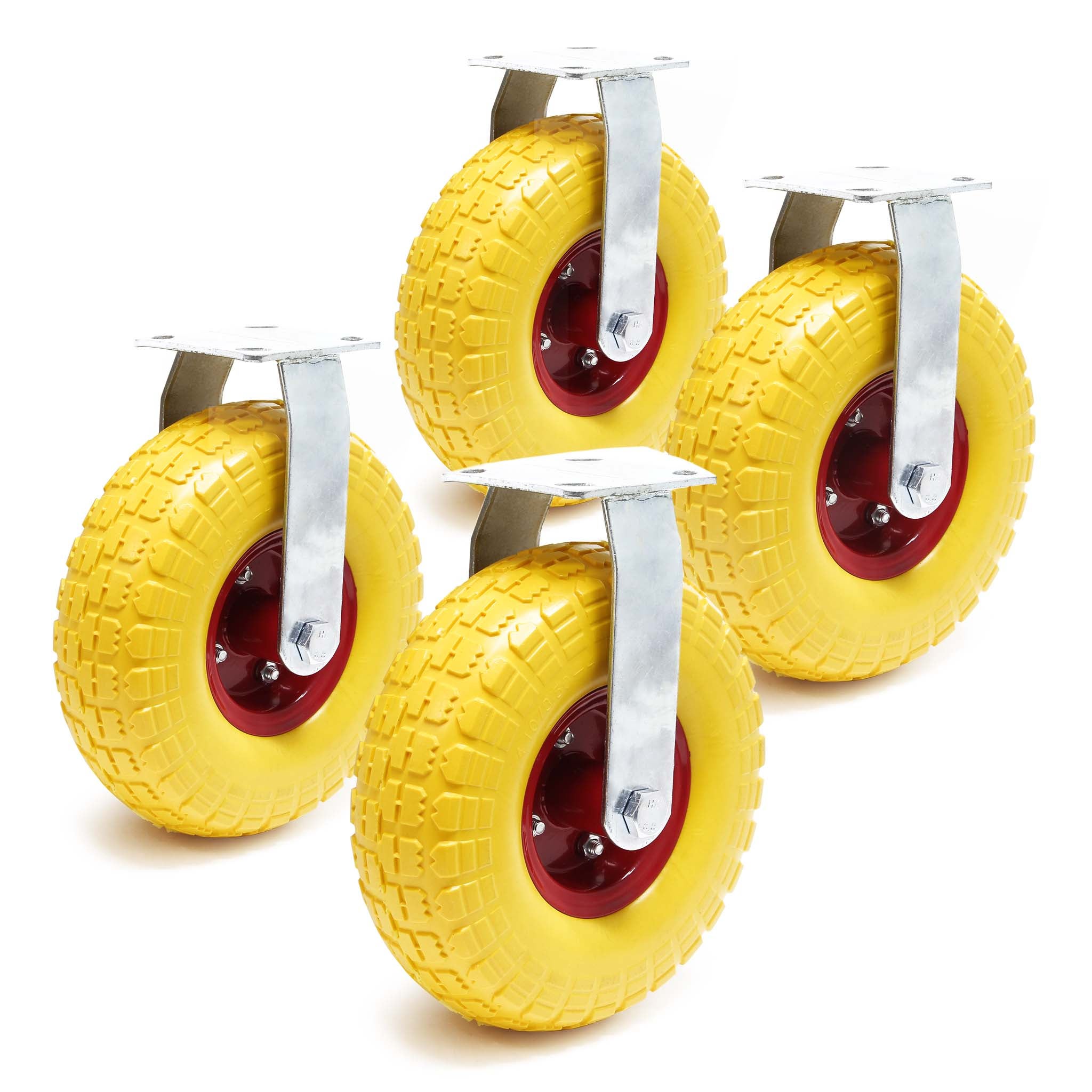 Wiltec Kit de 4 roulettes fixes de transport – Ø 265 mm – Capacité de ...
