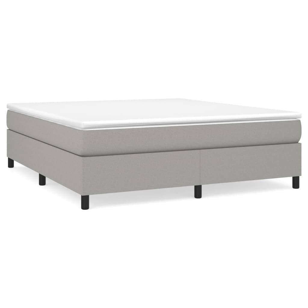 Lit à sommier tapissier avec matelas en tissu gris clair 160x200 cm ...
