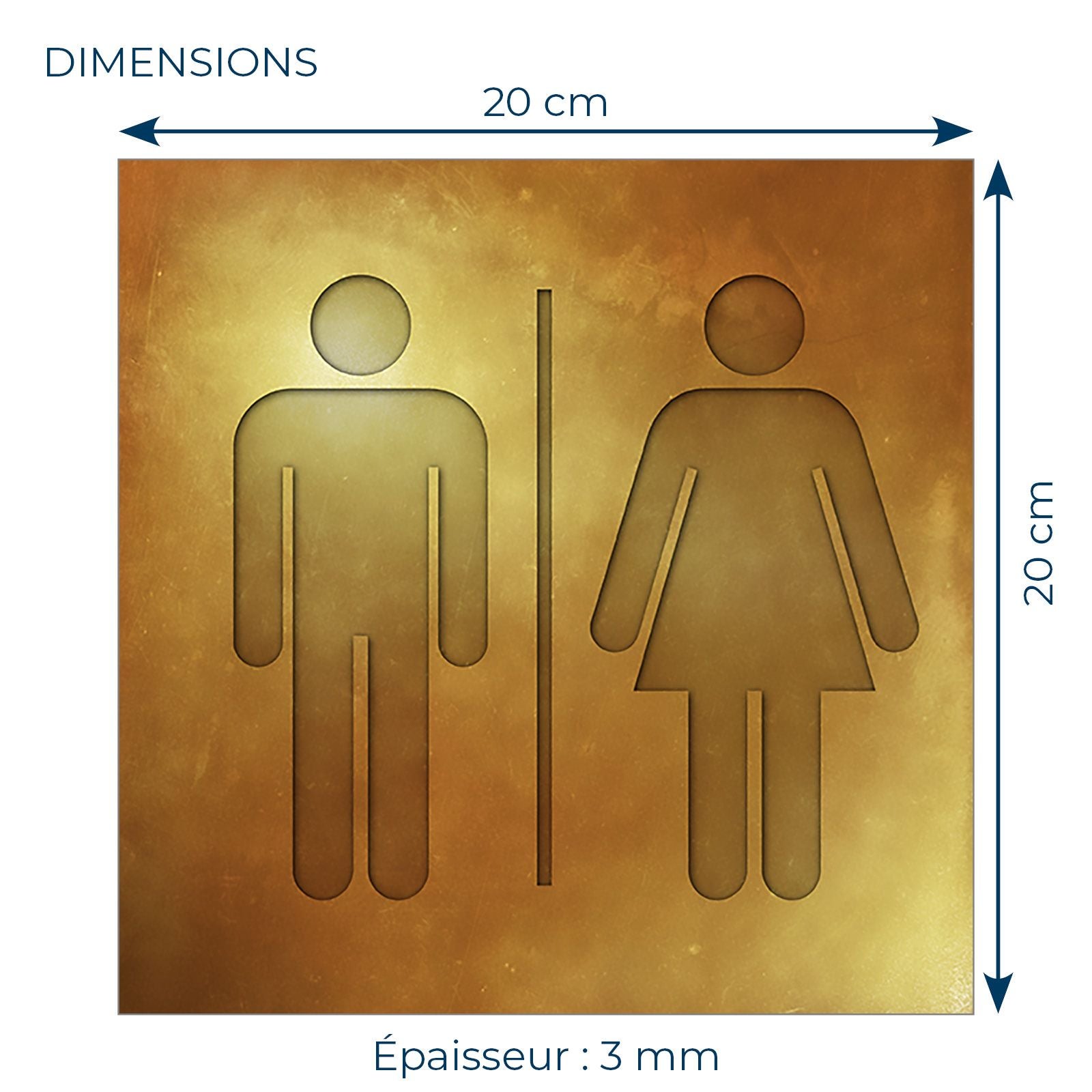 Panneau pictogramme de signalisation · Toilettes Mixtes | Texture Gold ...