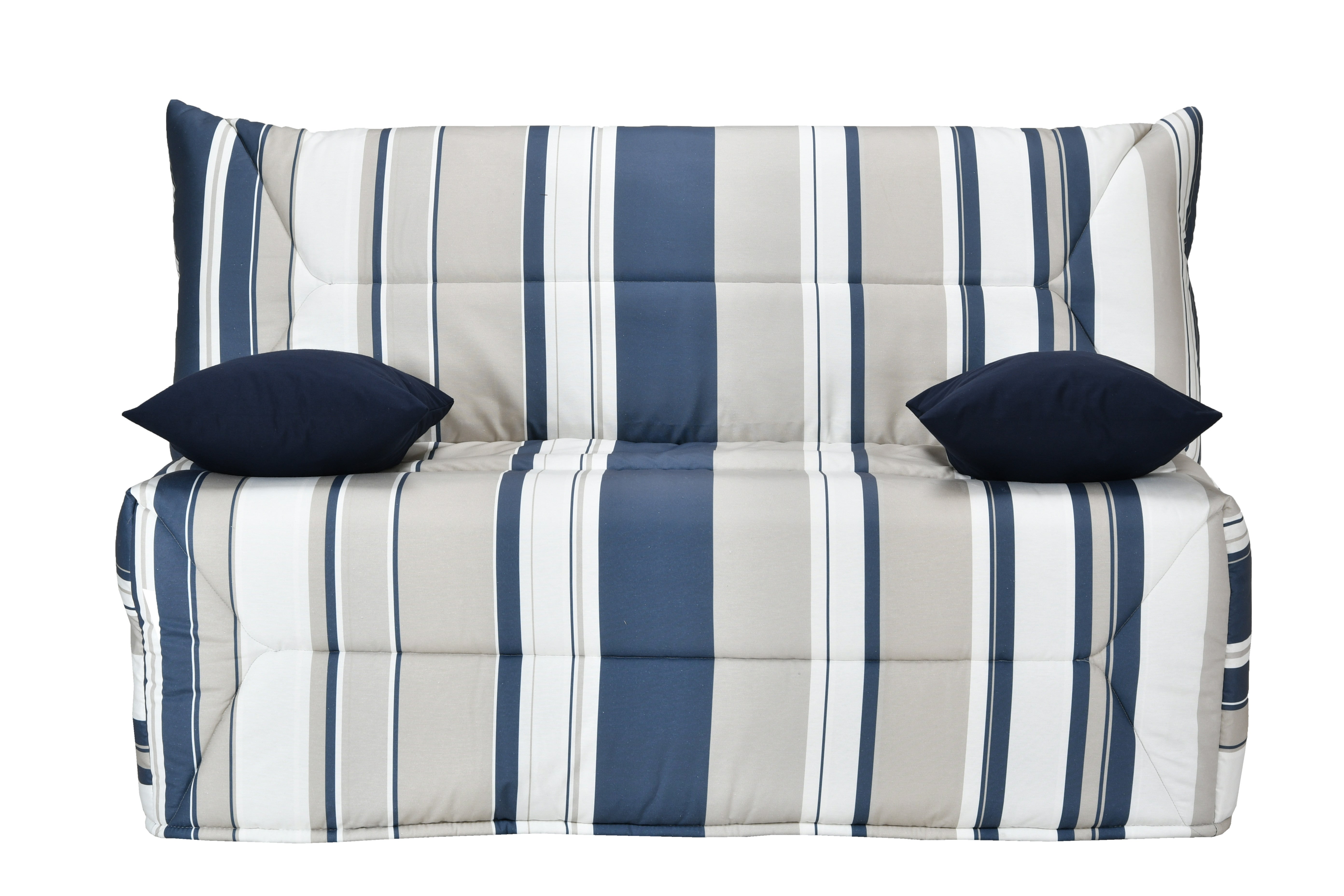 Banquette BZ 140x190 tissu bandes de couleurs matelas 12cm City ...
