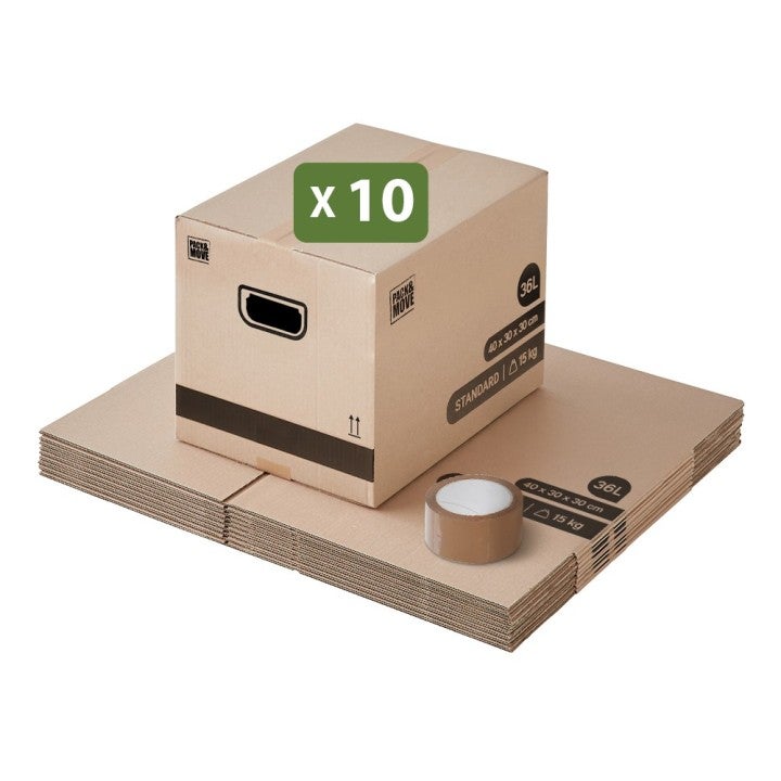 Pack and Move - Lot 10 cartons déménagement stockage livres - 40 x 30 x ...