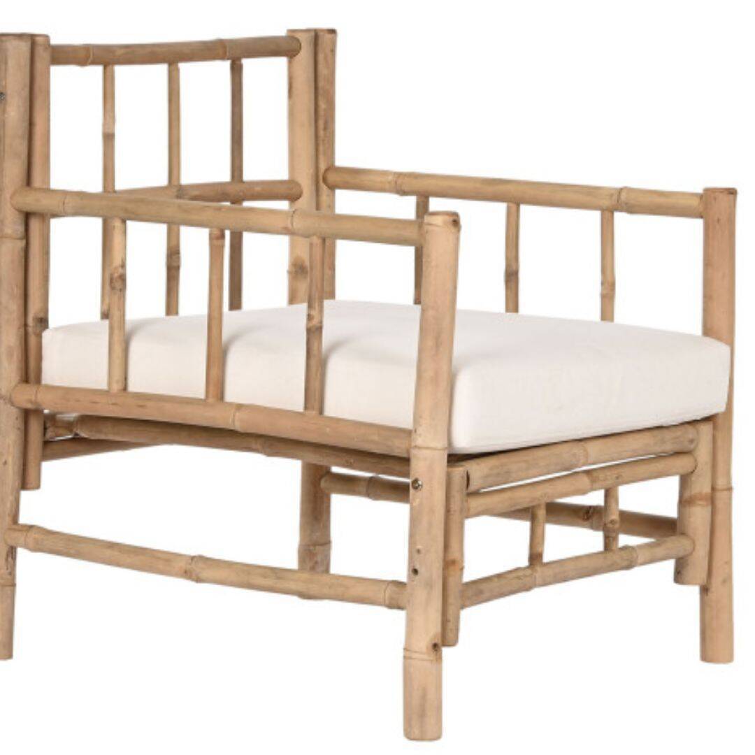Sillón de Exterior de Bambú con Cojines MB-210804 | Leroy Merlin
