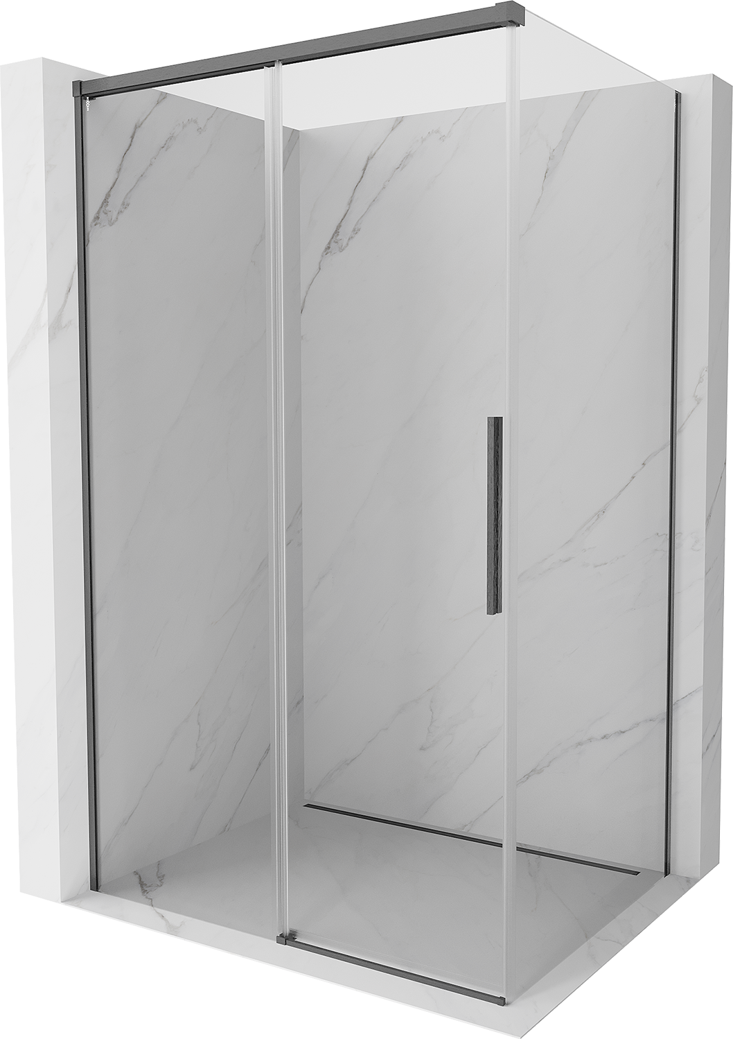 Mexen Rox cabine de douche coulissante 120 x 90 cm, transparent, gun ...