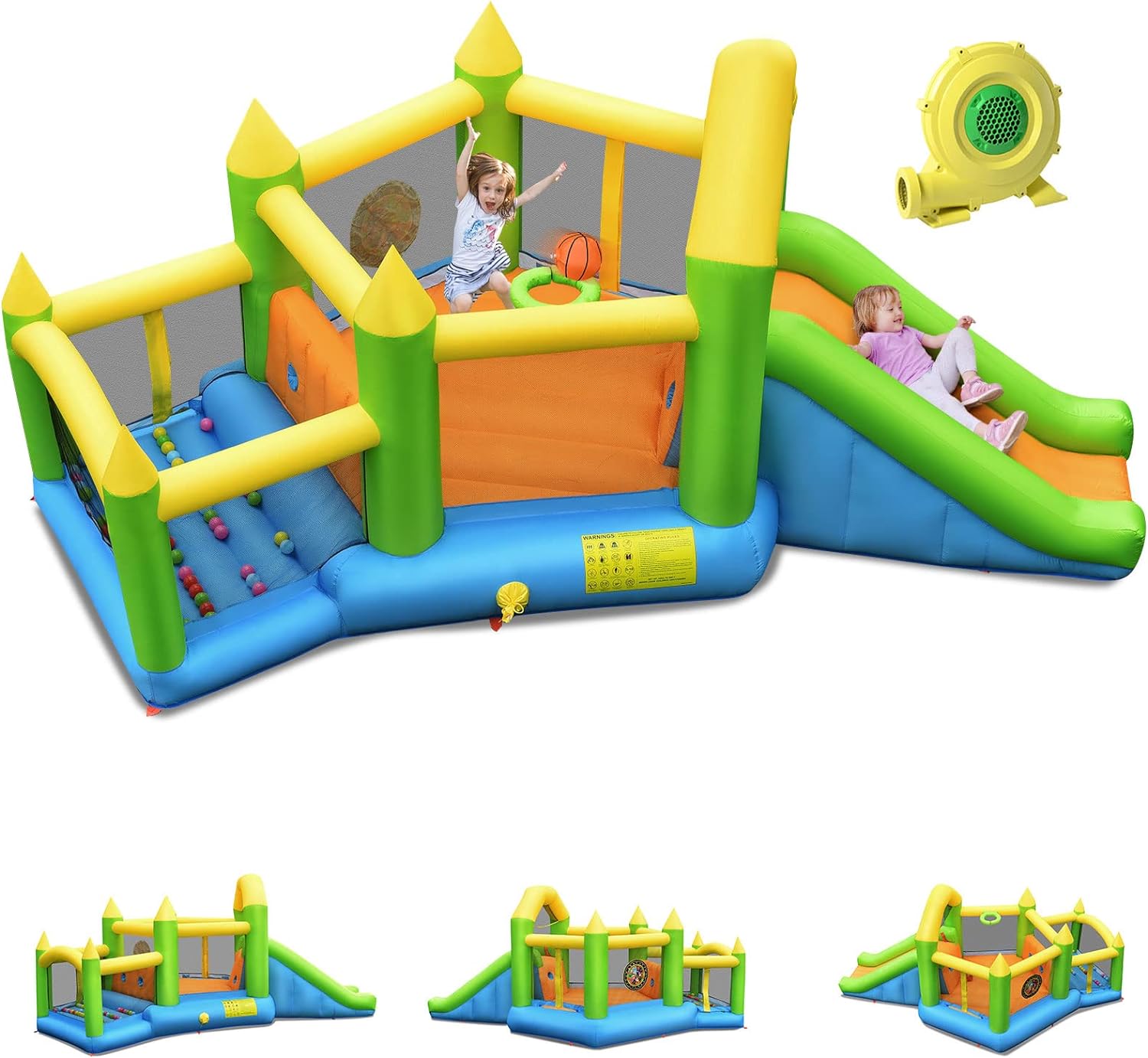 Estructura inflable tipo caracol con toboganes, parque inflable con ...