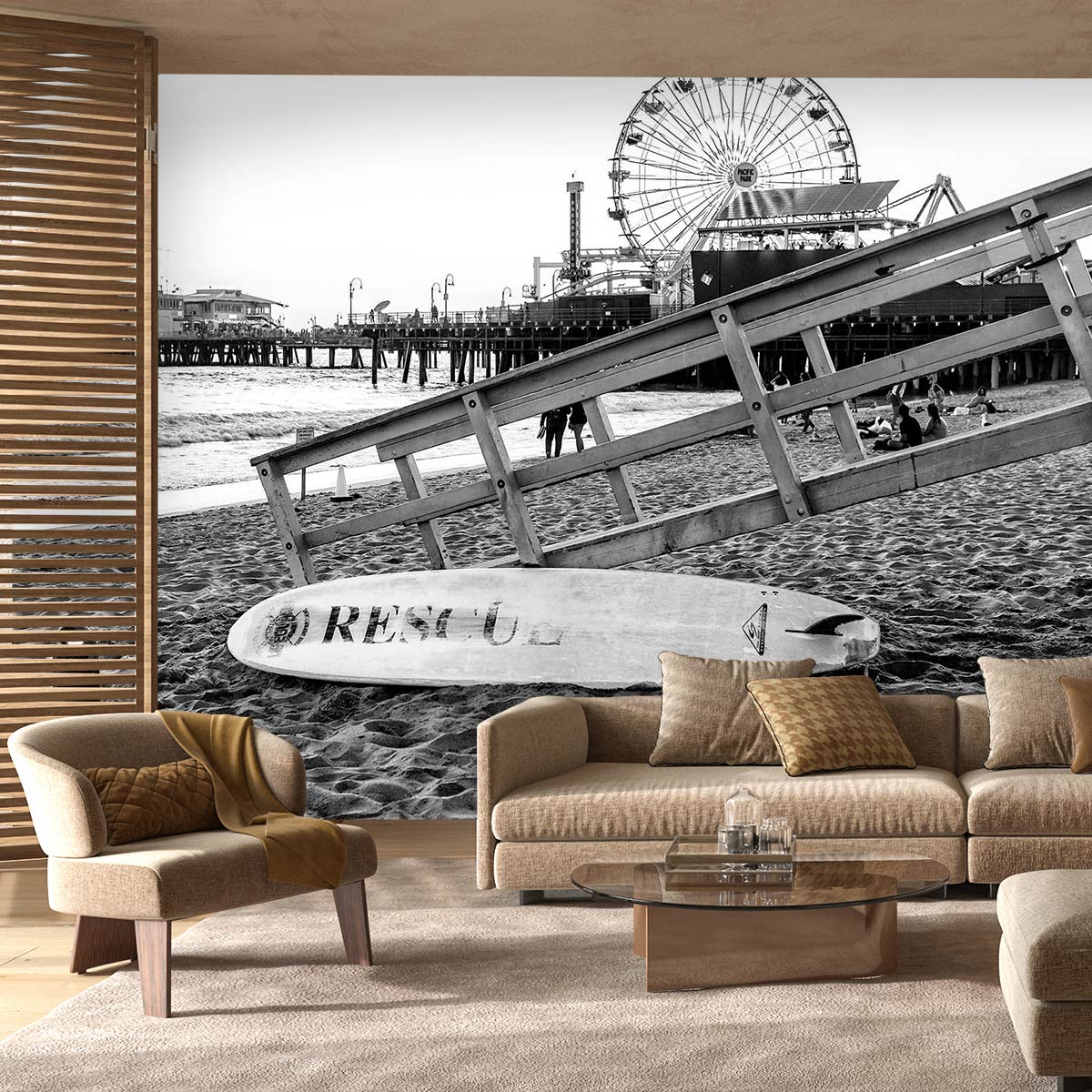 Papier peint noir California n&b | Leroy Merlin
