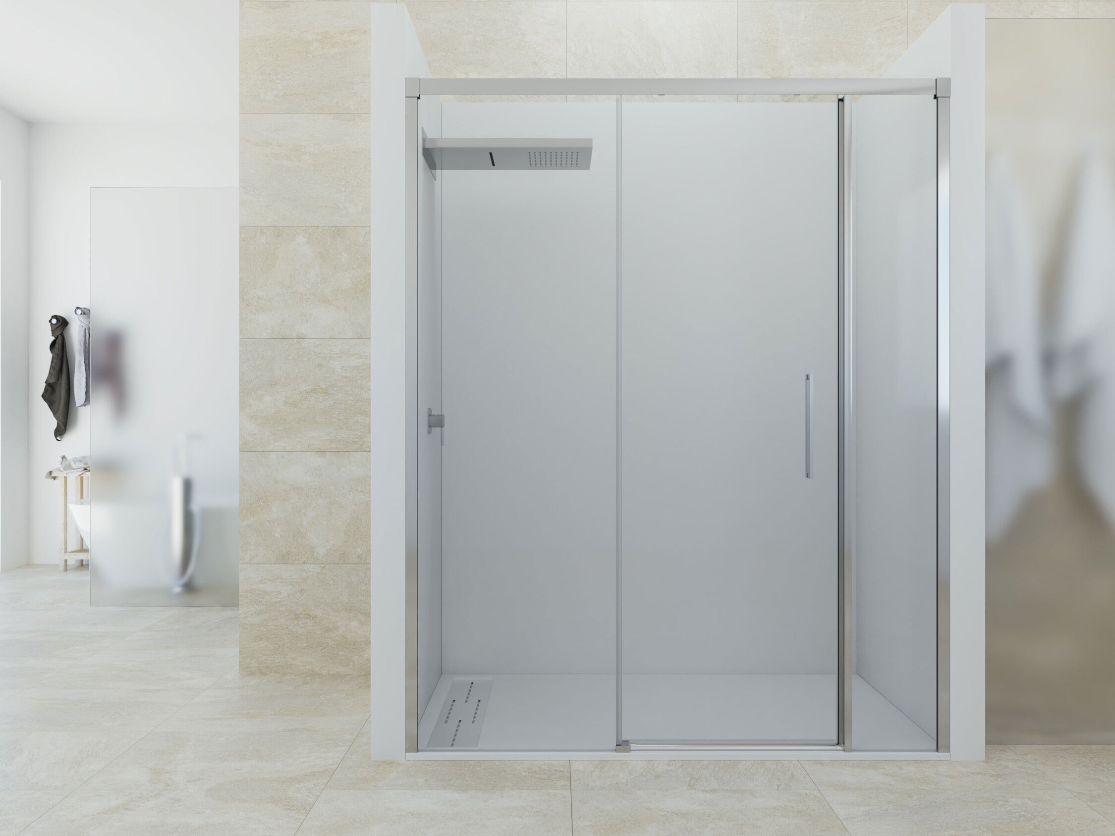 Mampara Aluminio. Mampara Corredera. Alto 200 cm. Cristal 6mm. Perfil ...