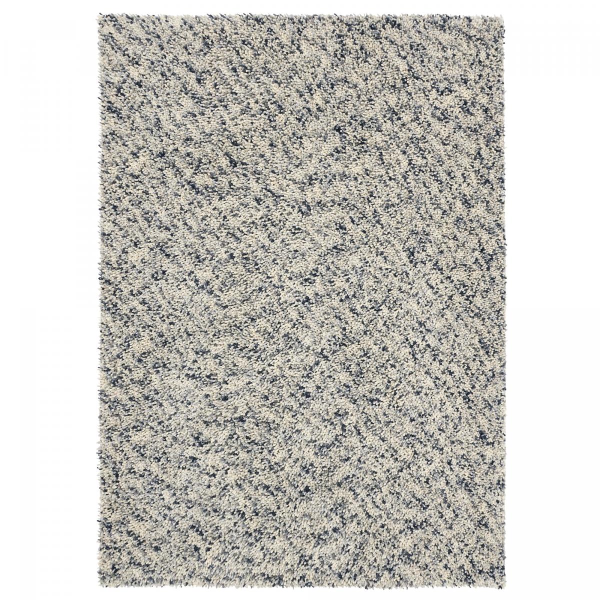 Alfombra Shaggy 200x300 rectangular tejida de lana gris y crema con ...