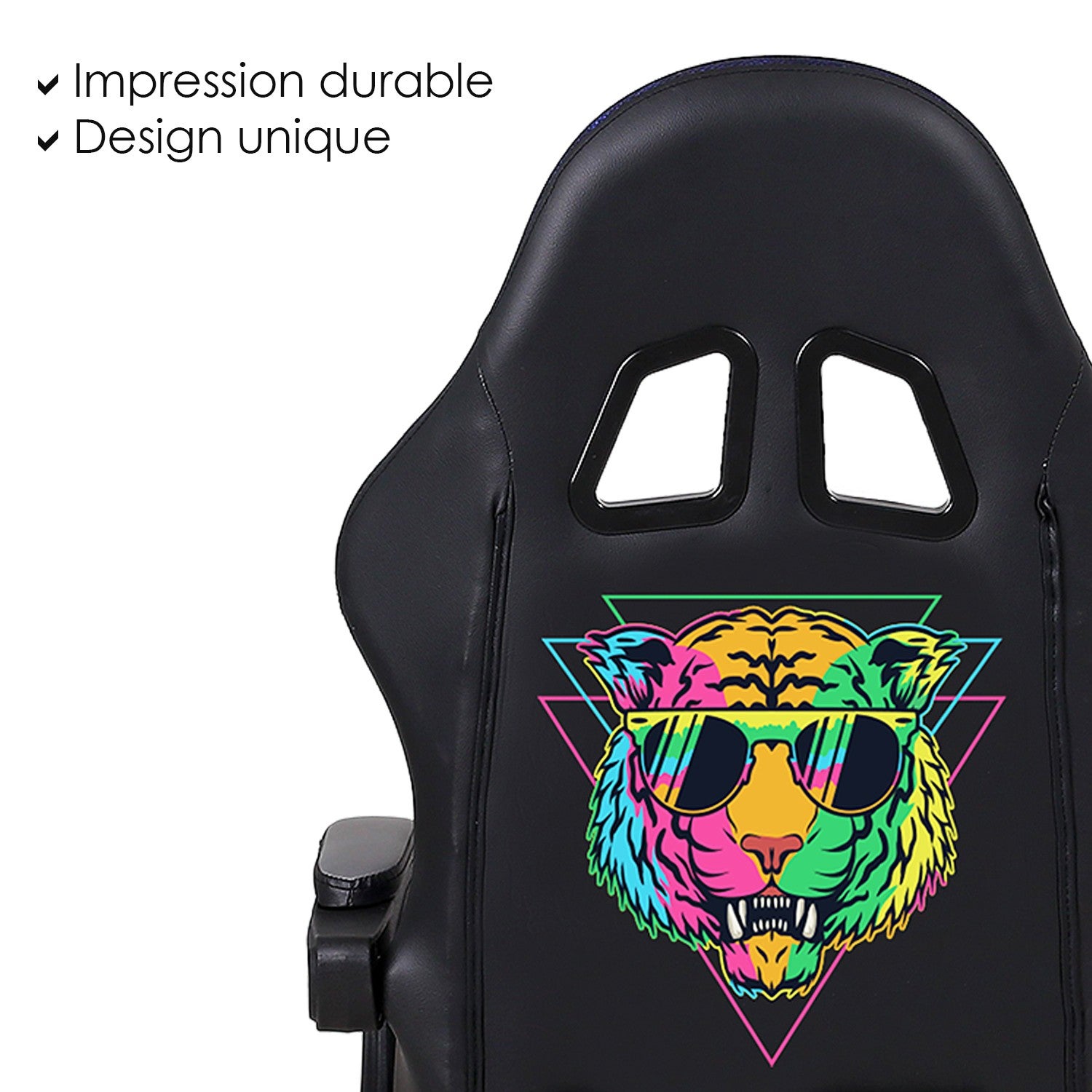 Amstrad AMS-900-LED-TIGER - Fauteuil gaming noir et gris - Serigraphie ...