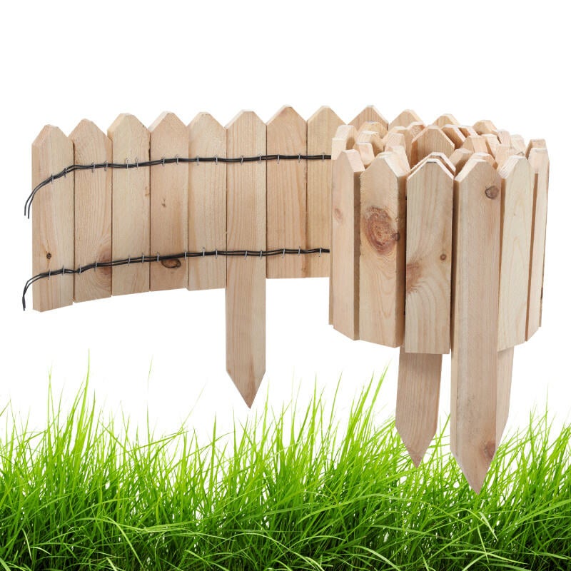 Bordure de jardin en bois de pin Bordure de pelouse - 200*30*1.5cm ...