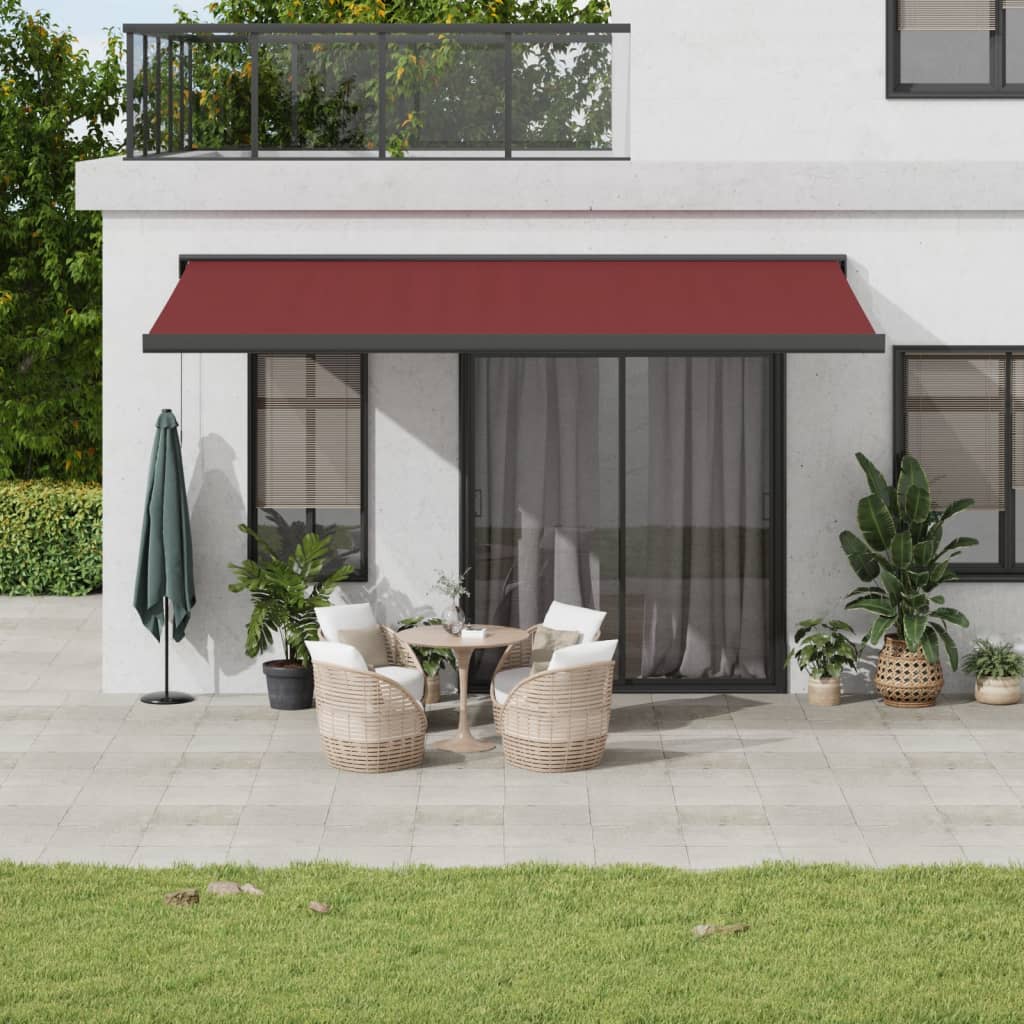 Toldo retráctil automático burdeos 500x300 cm vidaXL | Leroy Merlin
