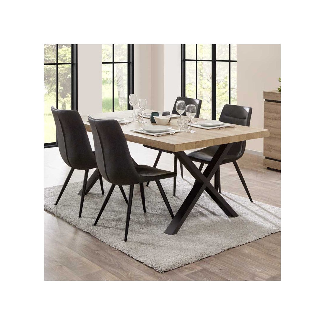 Table de repas 230 cm Chêne naturel - COURTRAI | Leroy Merlin