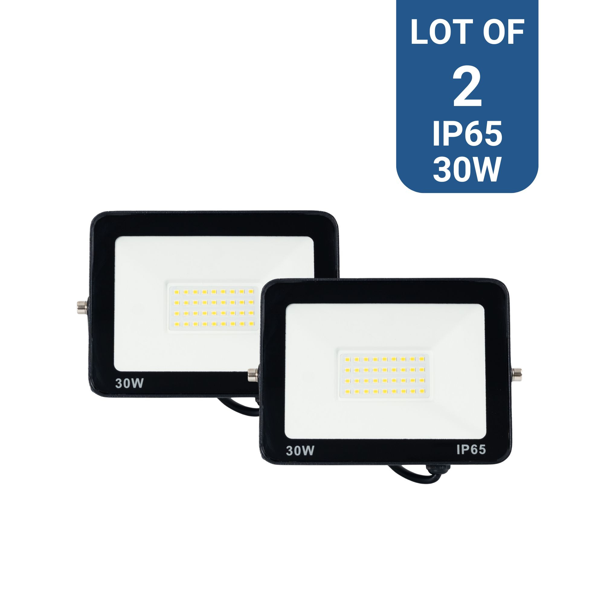 Pack de 2 proyectores LED exterior 30W - 95lm/W - IP65 - Blanco Neutro ...