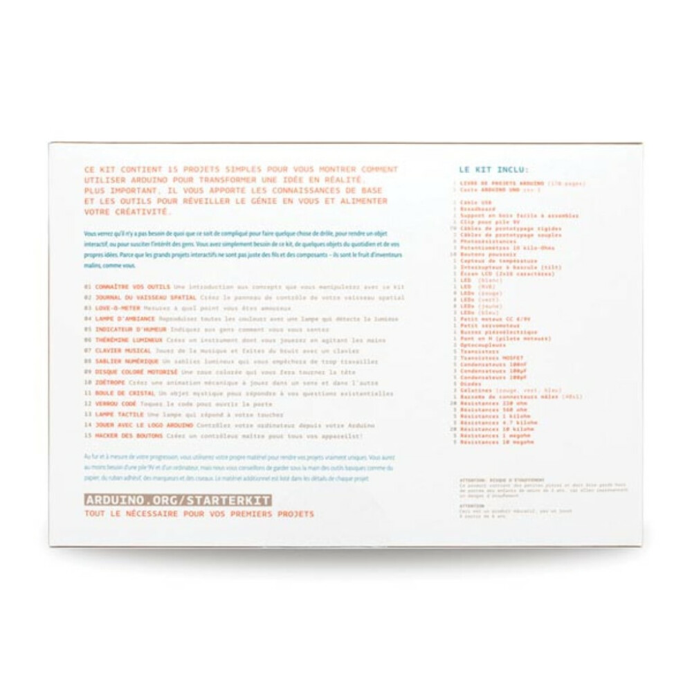 ARDUINO® STARTER KIT (MODE D'EMPLOI EN FRANÇAIS) | Leroy Merlin