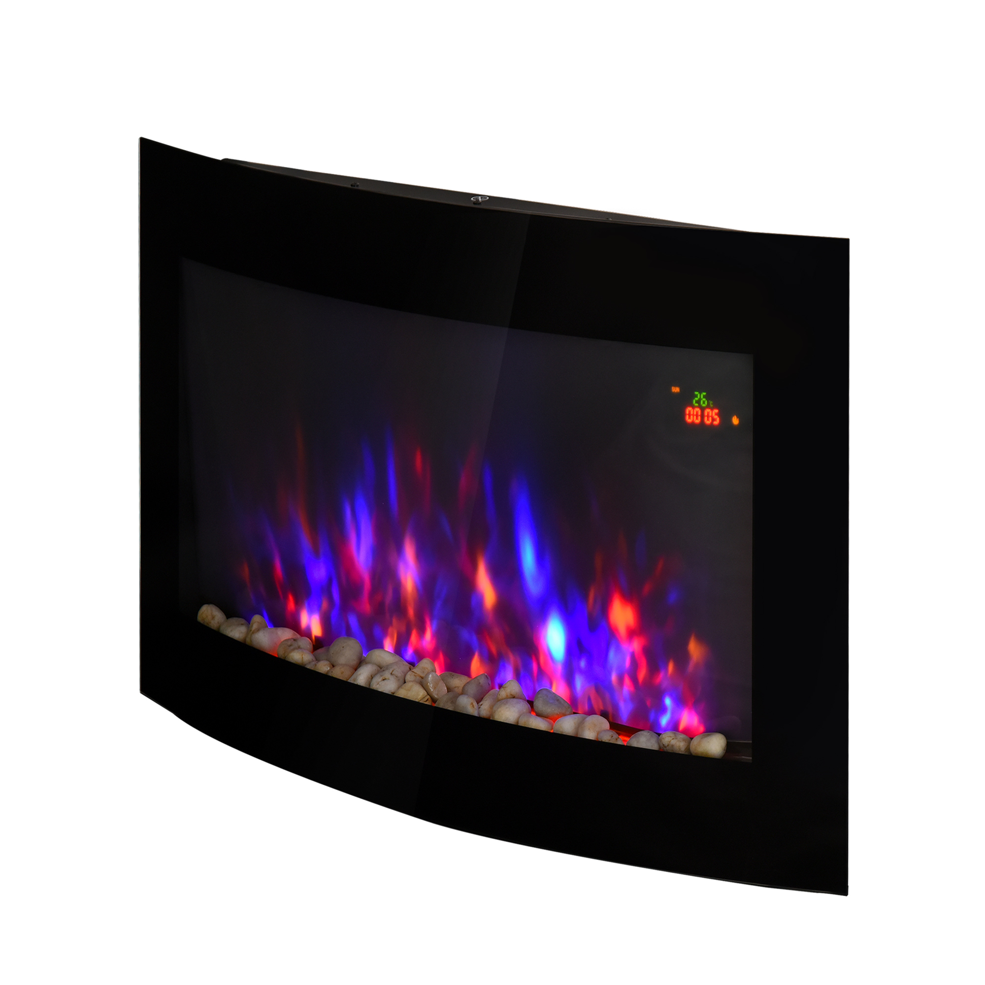 Cheminée électrique murale HOMCOM avec effet flamme coloré et ...