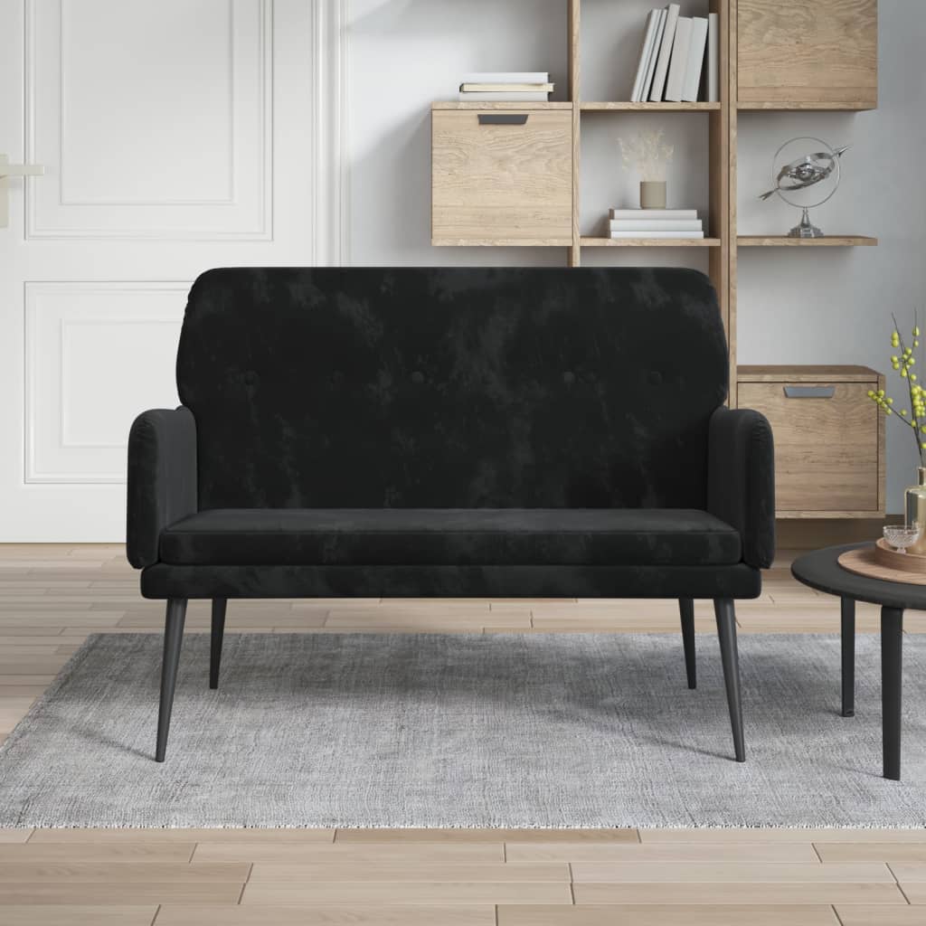 Banc Noir 108x79x79 cm Velours | Leroy Merlin