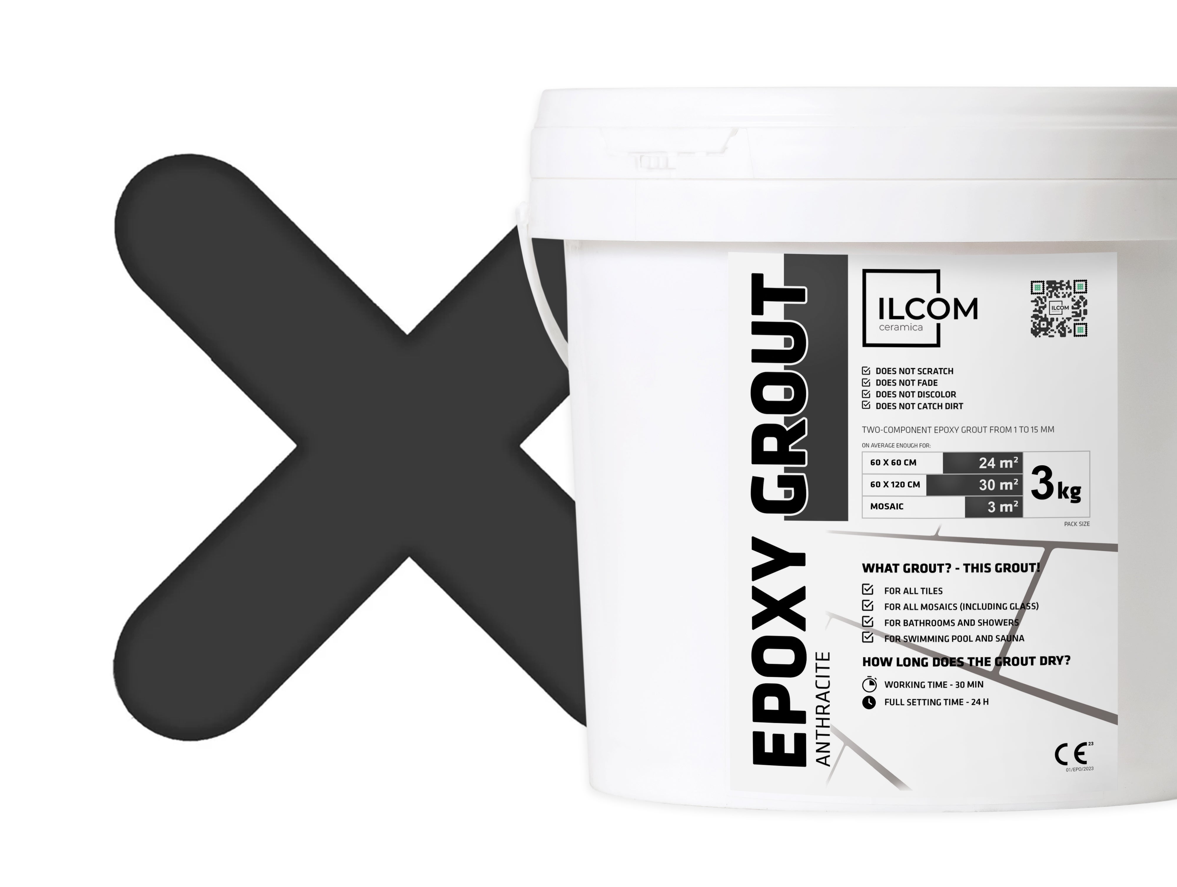 Masilla Epoxi Bicomponente para relleno de juntas - Antracita - 3Kg ...