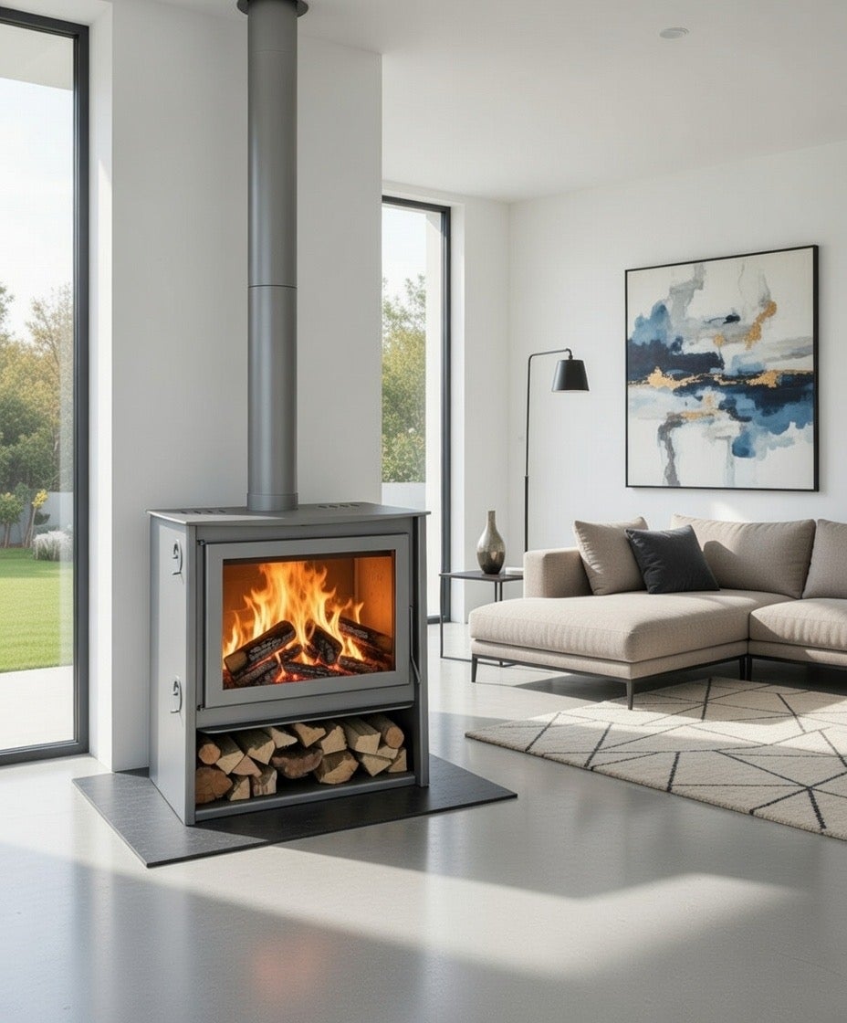 Estufa de leña Zeux 700 11 kw / Triple combustion / troncos 60 cm ...