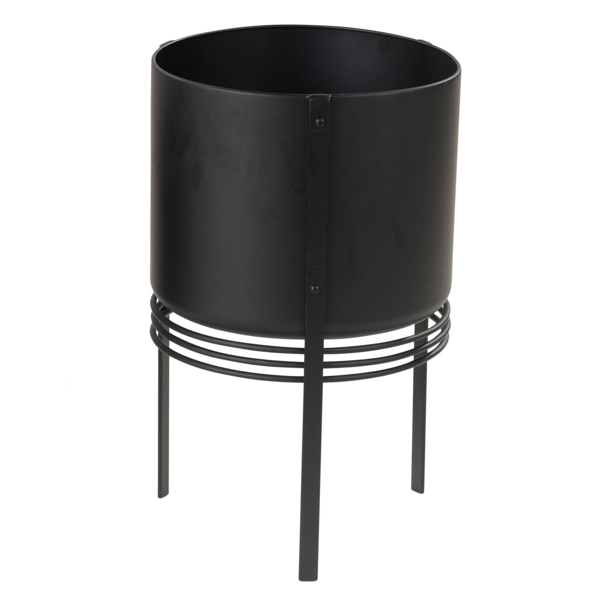 Cache-pot en fer époxy noir 45 JOYA | Leroy Merlin