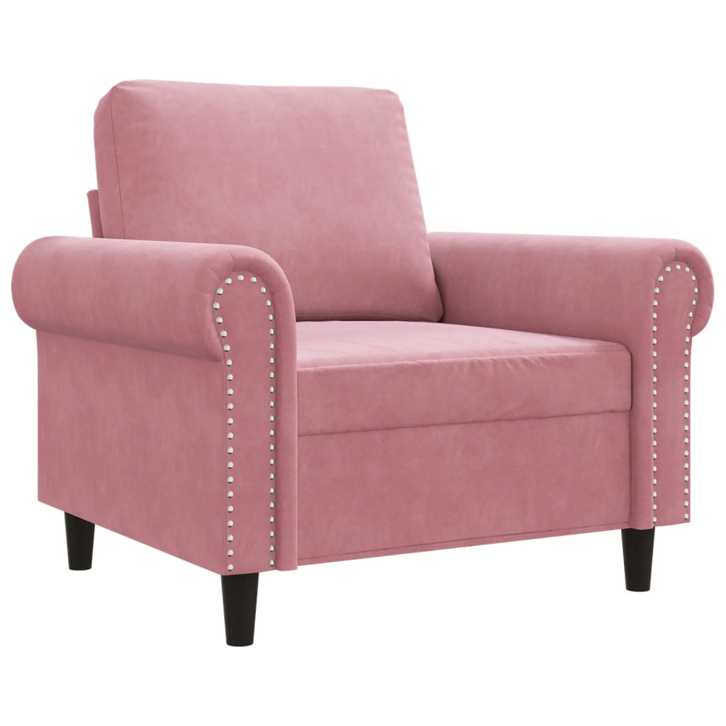 Fauteuil en velours rose 60 cm | Leroy Merlin