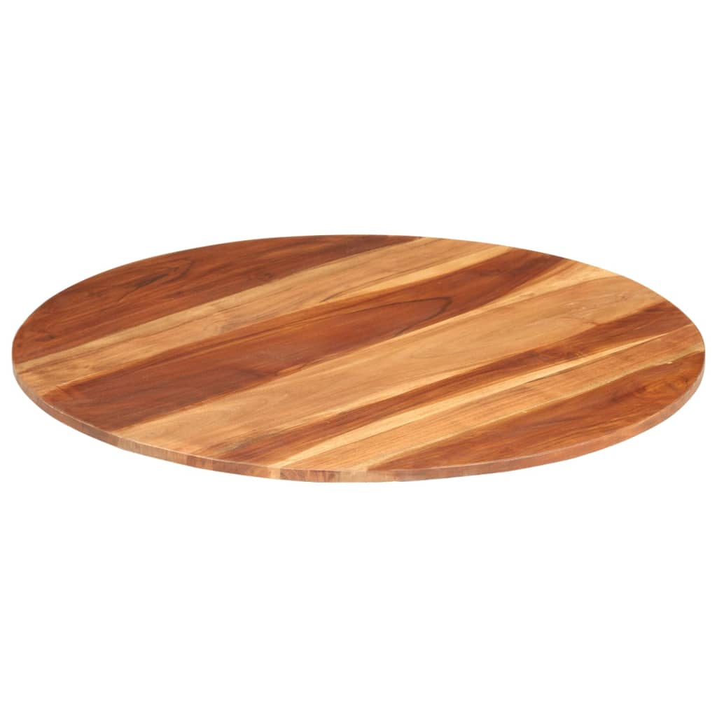 Plateau de table rond en bois d'acacia massif 15-16 mm 80 cm | Leroy Merlin