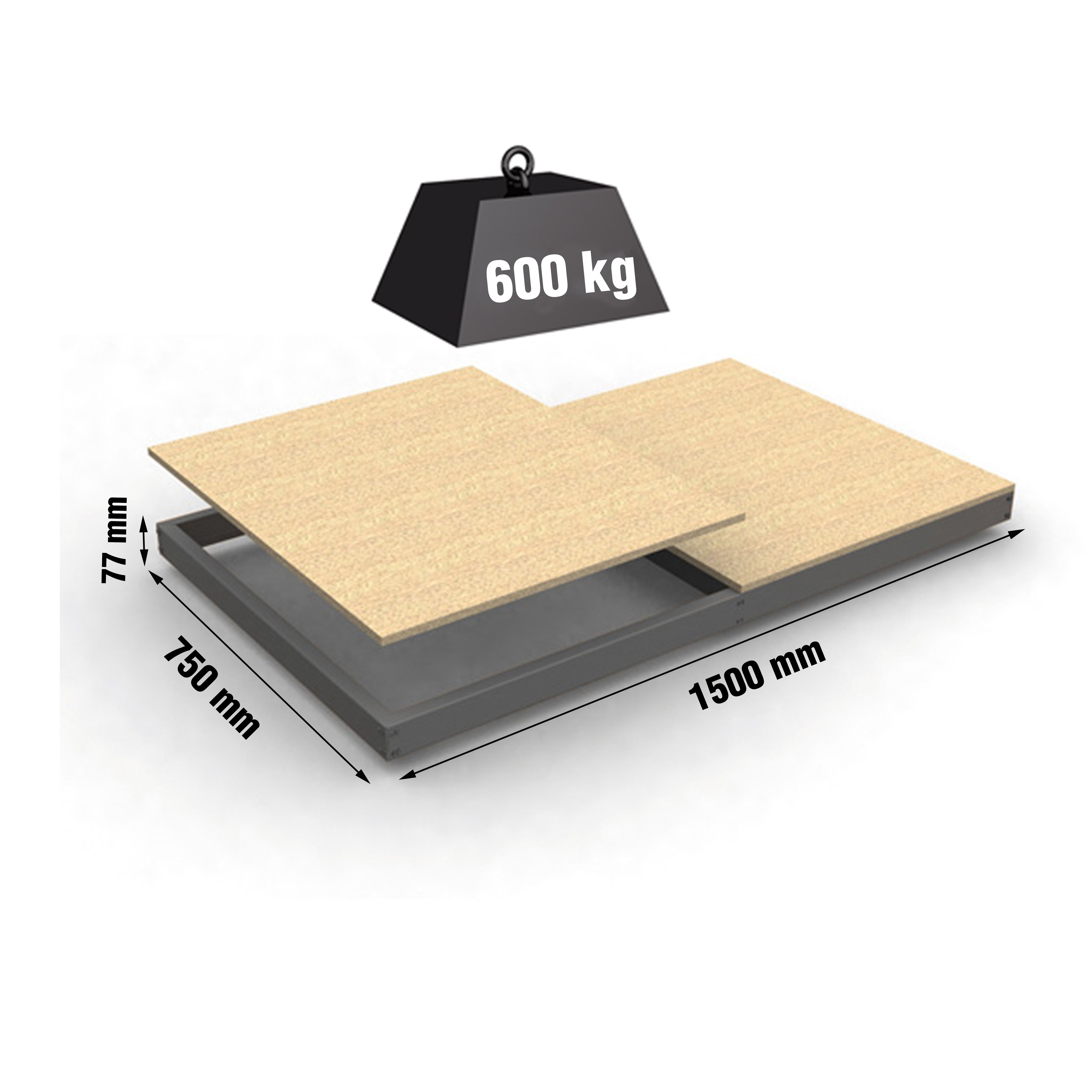 Estante adicional SIMONFORTE EA 1507 CHIPBOARD GRIS | Leroy Merlin