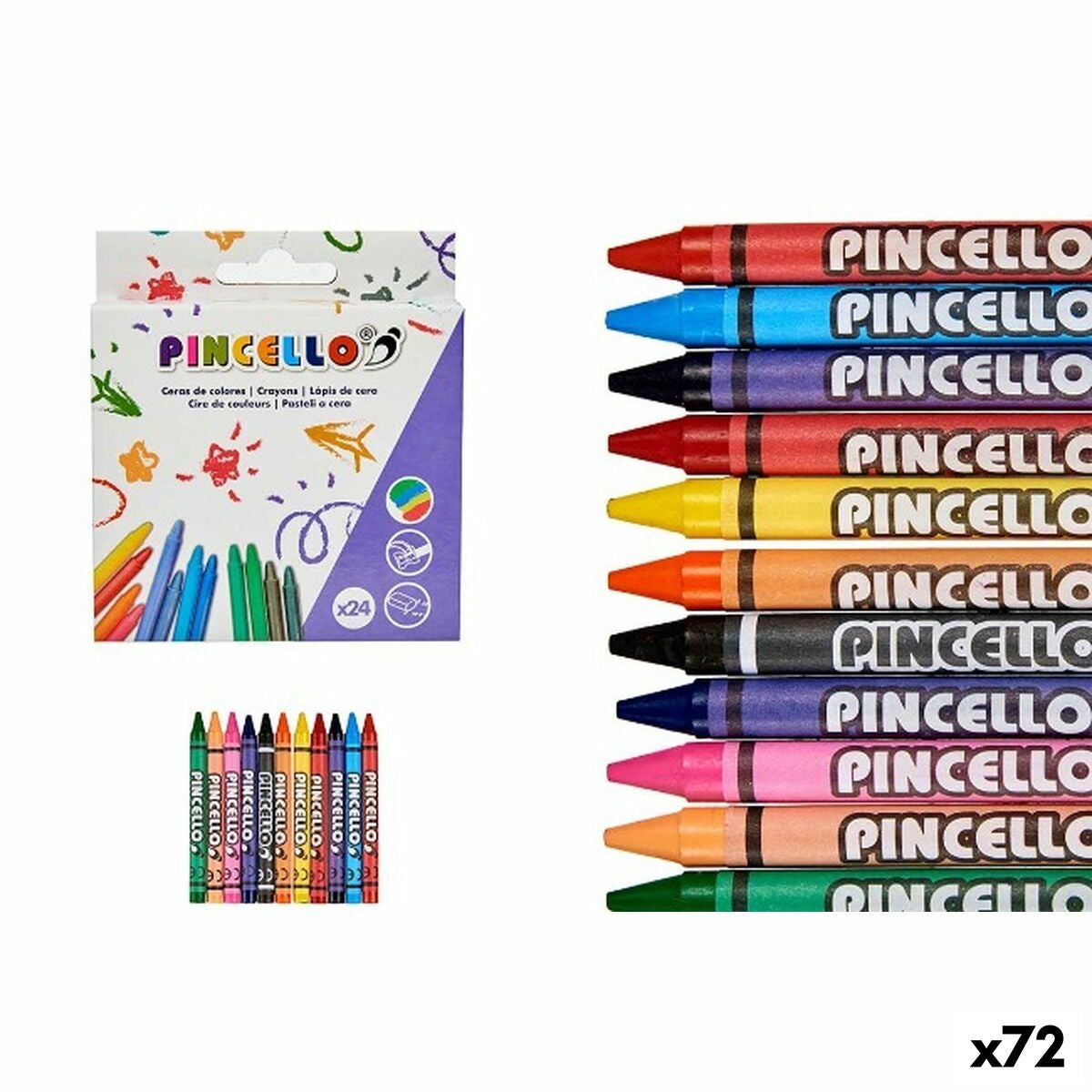 Crayons gras de couleur Jumbo Multicouleur Cire (72 Unités) | Leroy Merlin