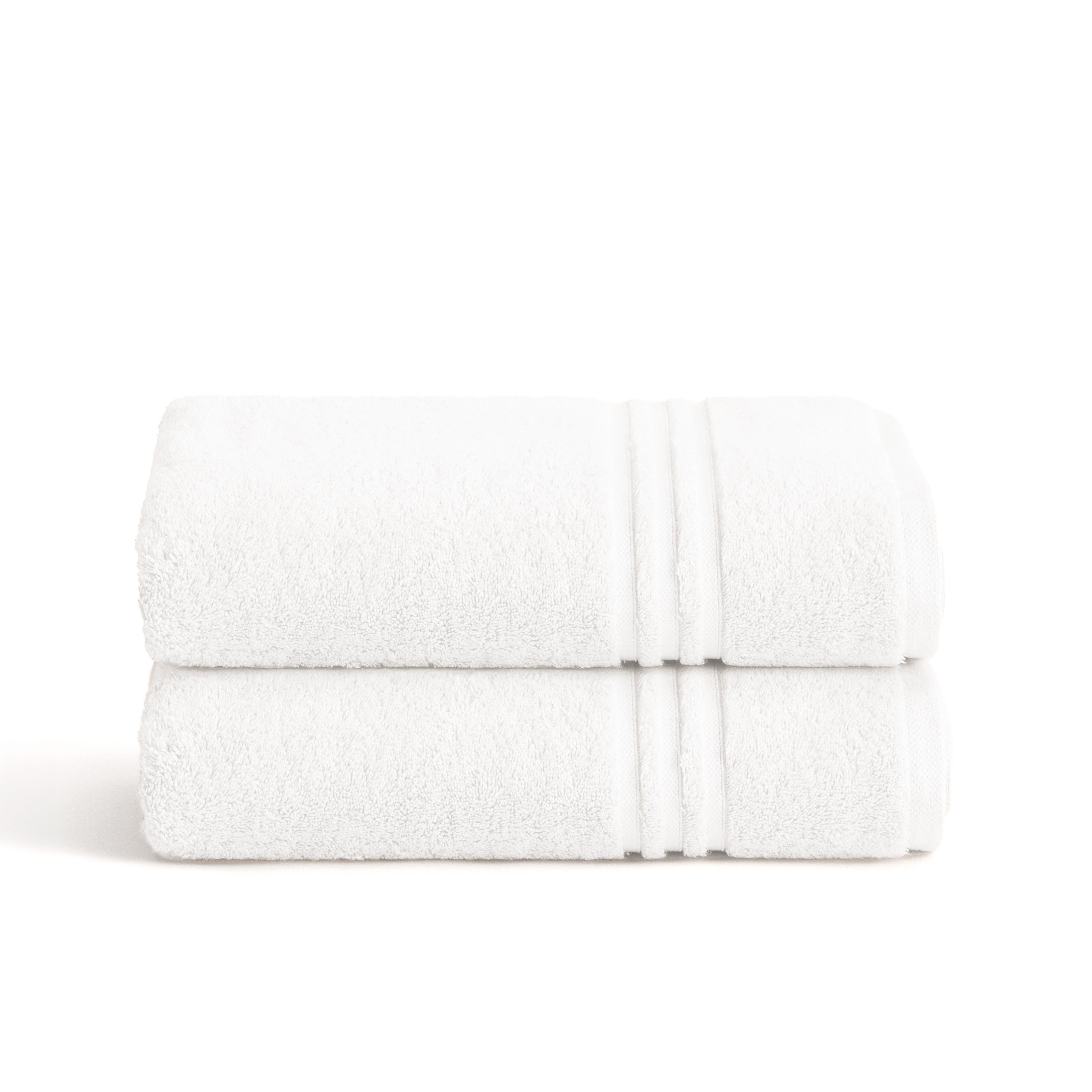 Jeu de 2 serviettes de toilette Premium 700 g/m² - Blanches - 30 x 50 ...