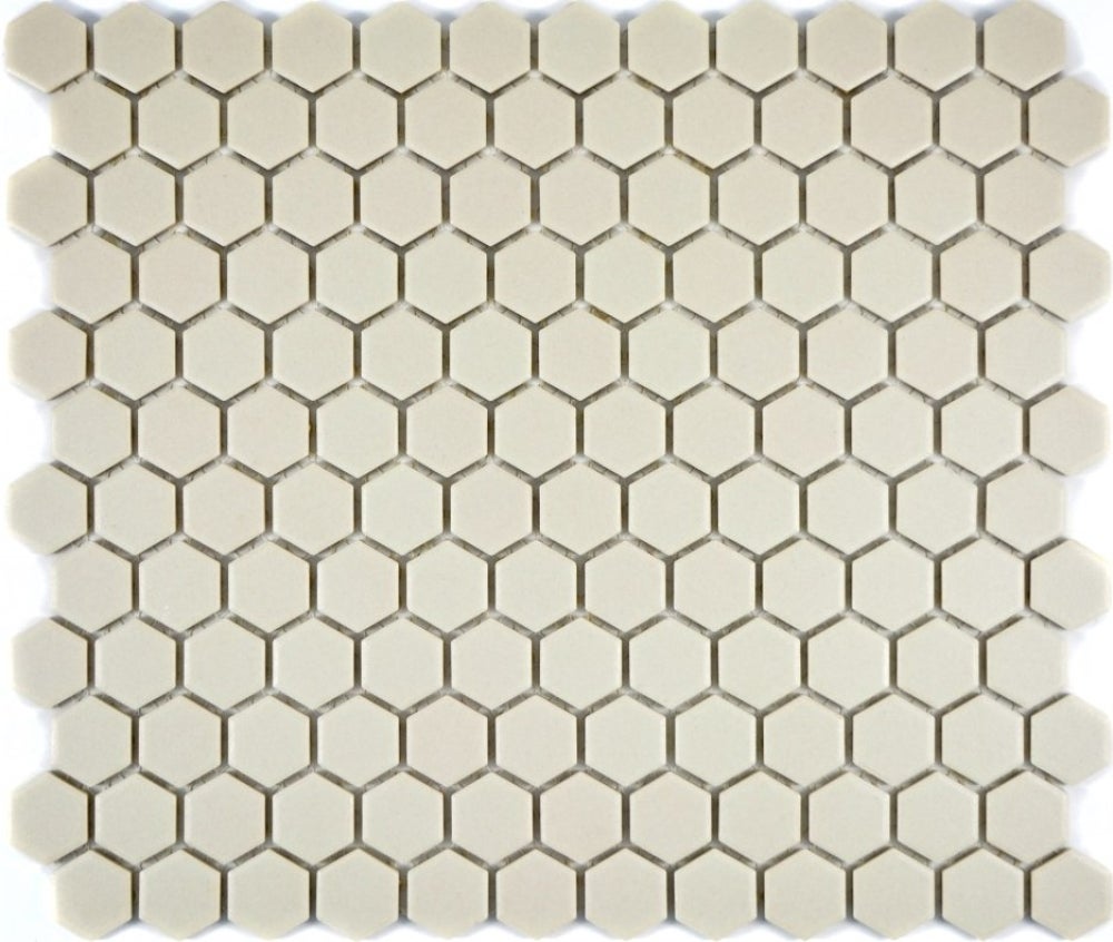 Carreau de mosaïque en céramique hexagonale beige clair non émaillé 11A ...