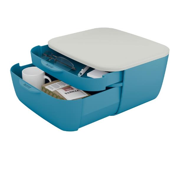 Bloc de rangement Design et coloré 2 tiroirs Cosy - Bleu | Leroy Merlin