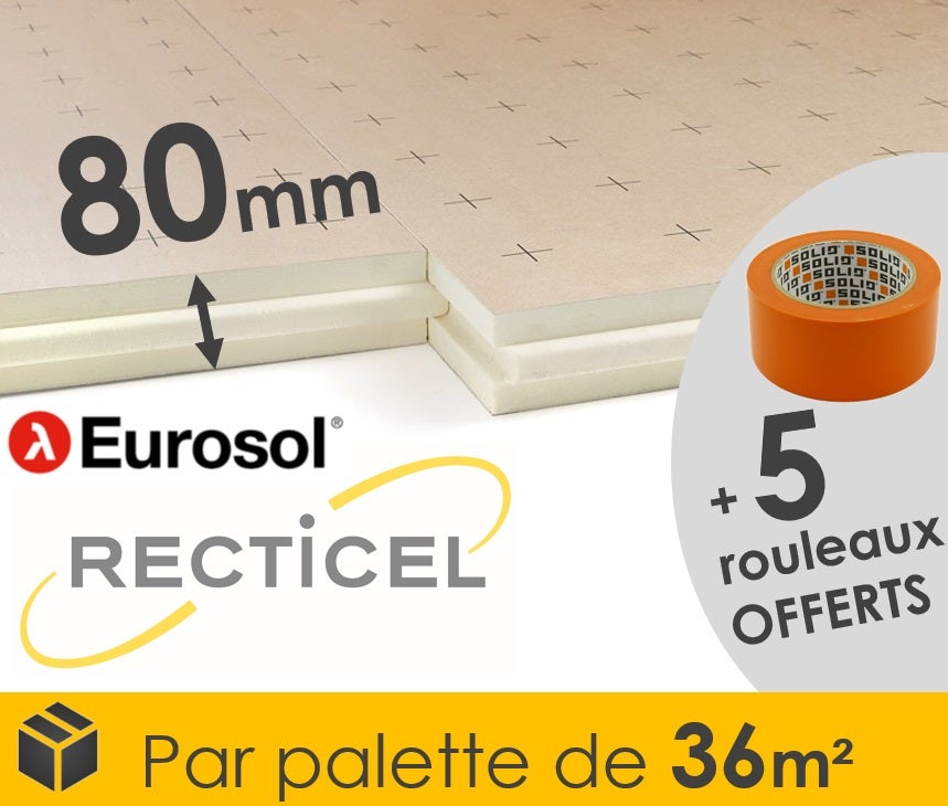 ISOLANT SOUS CHAPE EUROSOL 80MM DE MARQUE RECTICEL - PALETTE DE 36M² ...