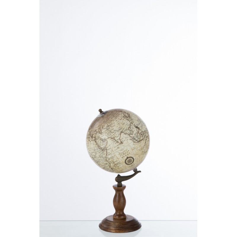 Globe terrestre sur pied en bois beige 20x20x40 cm | Leroy Merlin