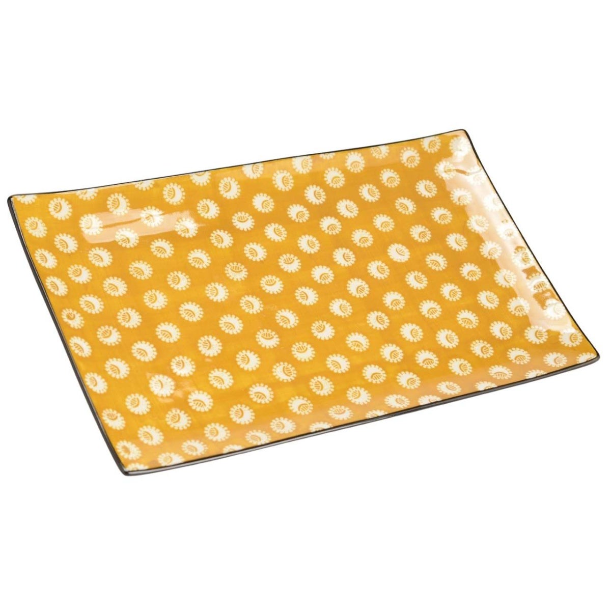 Plato rectangular de gres con dibujo de Imany | Leroy Merlin