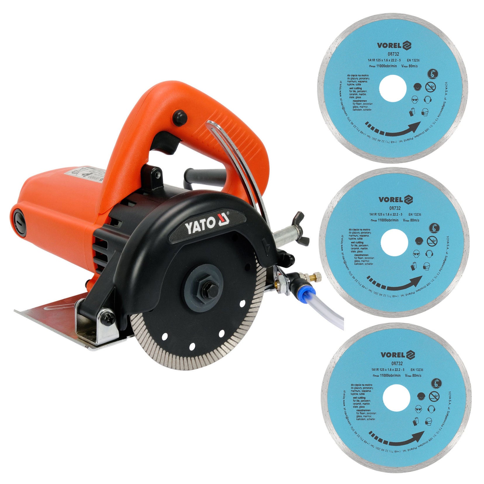 SCIE CIRCULAIRE A EAU ET SEC 125 mm COUPE CARRELAGE CERAMIQUE 1400 W ...