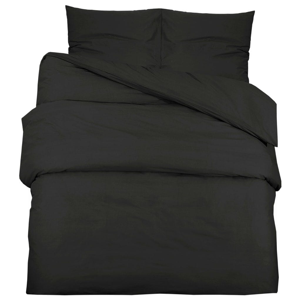 Ensemble de housse de couette Noir 260x240 cm Microfibre légère | Leroy ... Ensemble de housse de couette Noir 260x240 cm Microfibre légère | Leroy ...