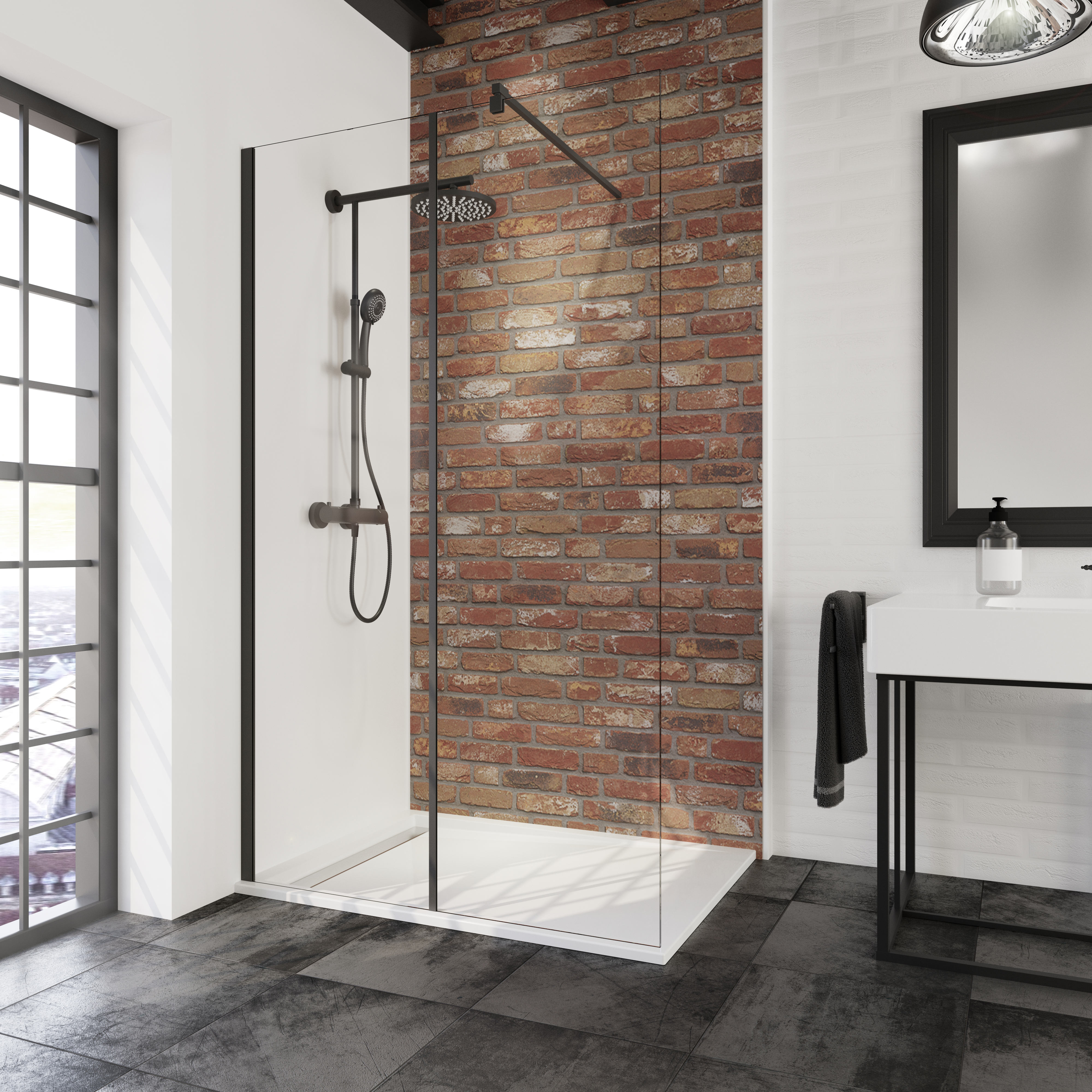 Schulte paroi de douche à l'italienne, 120x200 cm, paroi fixe Walk In ...